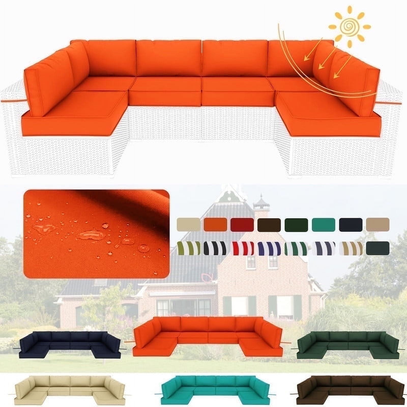 14 - Piece YLLN Outdoor Sectional Cushions - Replacement Cushions for 6 ...