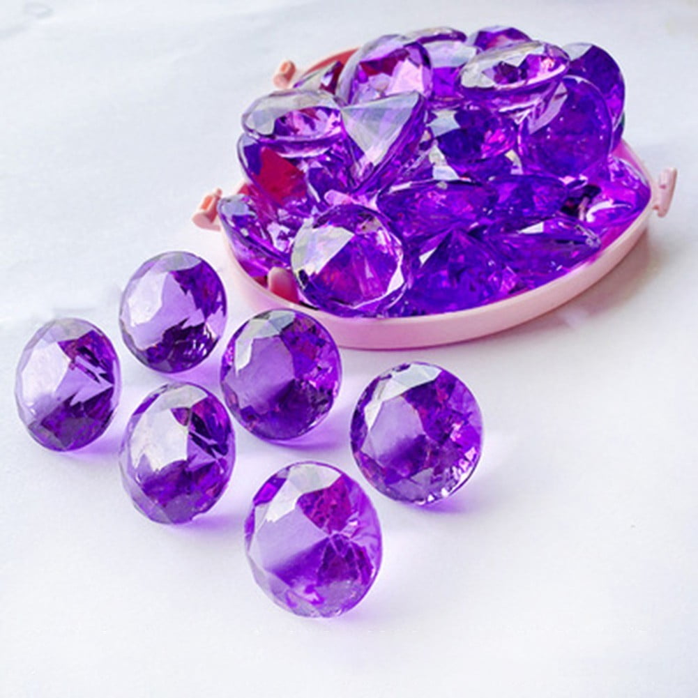 YLLSF 100× Faux Diamond Treasure Chest Pirate Acrylic 20MM For Crystal ...
