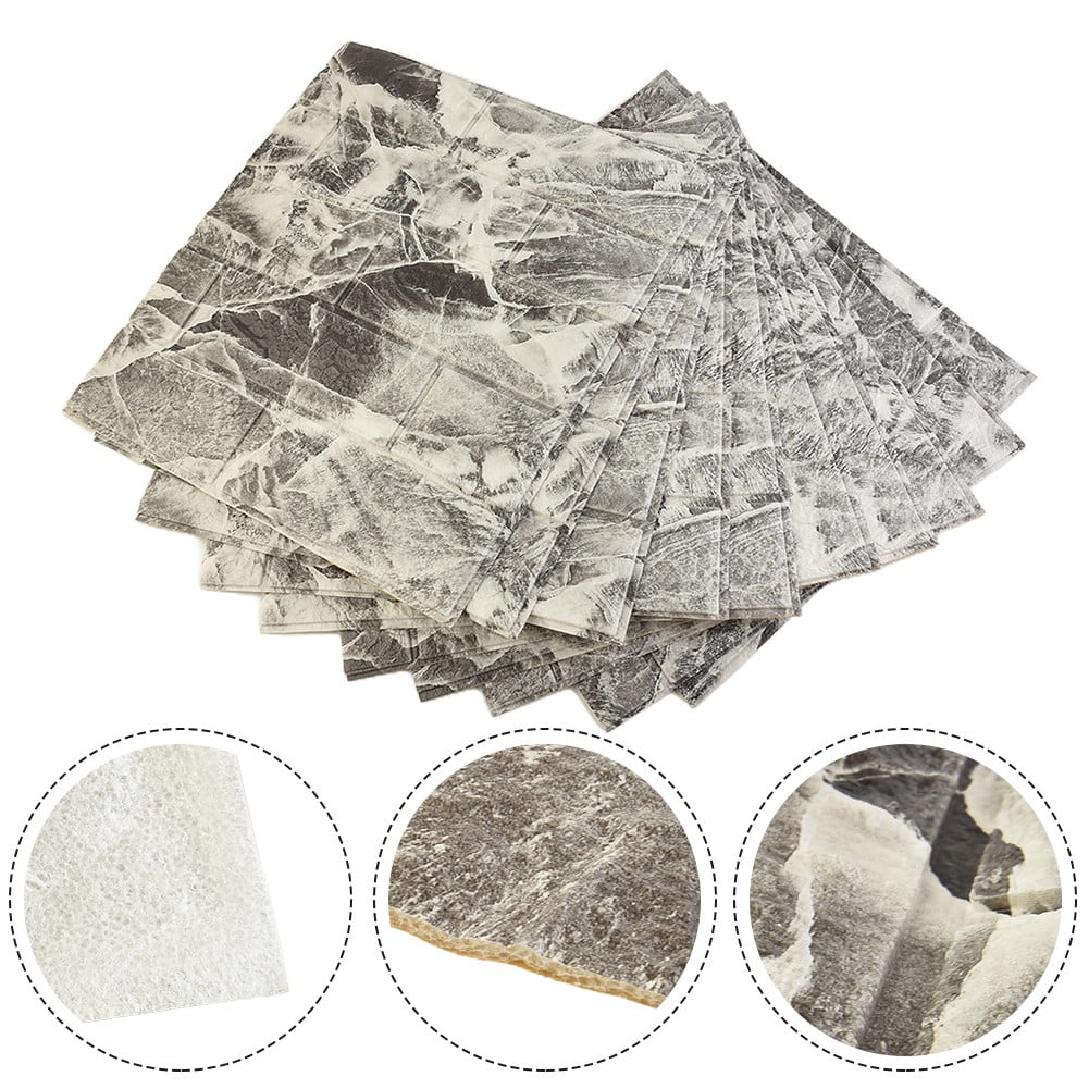 YLLSF 10Pcs 3D Wall Panel Brick Stickers Mural XPE Foam Adhesive DIY ...