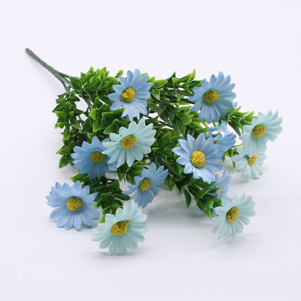 YLLSF 15 Heads Artificial Flowers Plastic Fake Plants Wedding Garden In ...