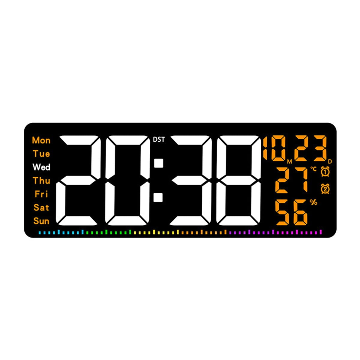 YLLSF 16 Inch Large Display Digital Wall Clock RGB LED Clocks ...