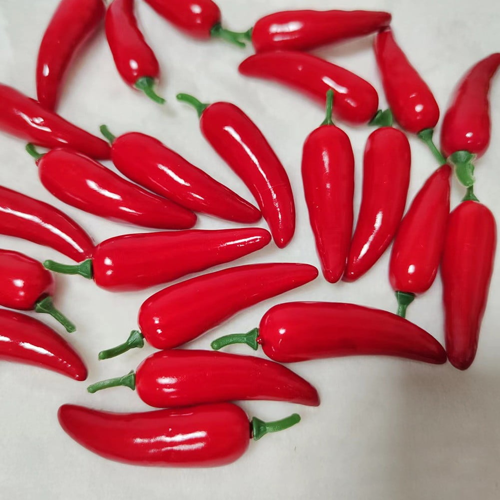 YLLSF 20 Pcs Artificial Vegetables Fake Red Chili Corn Potato Model ...