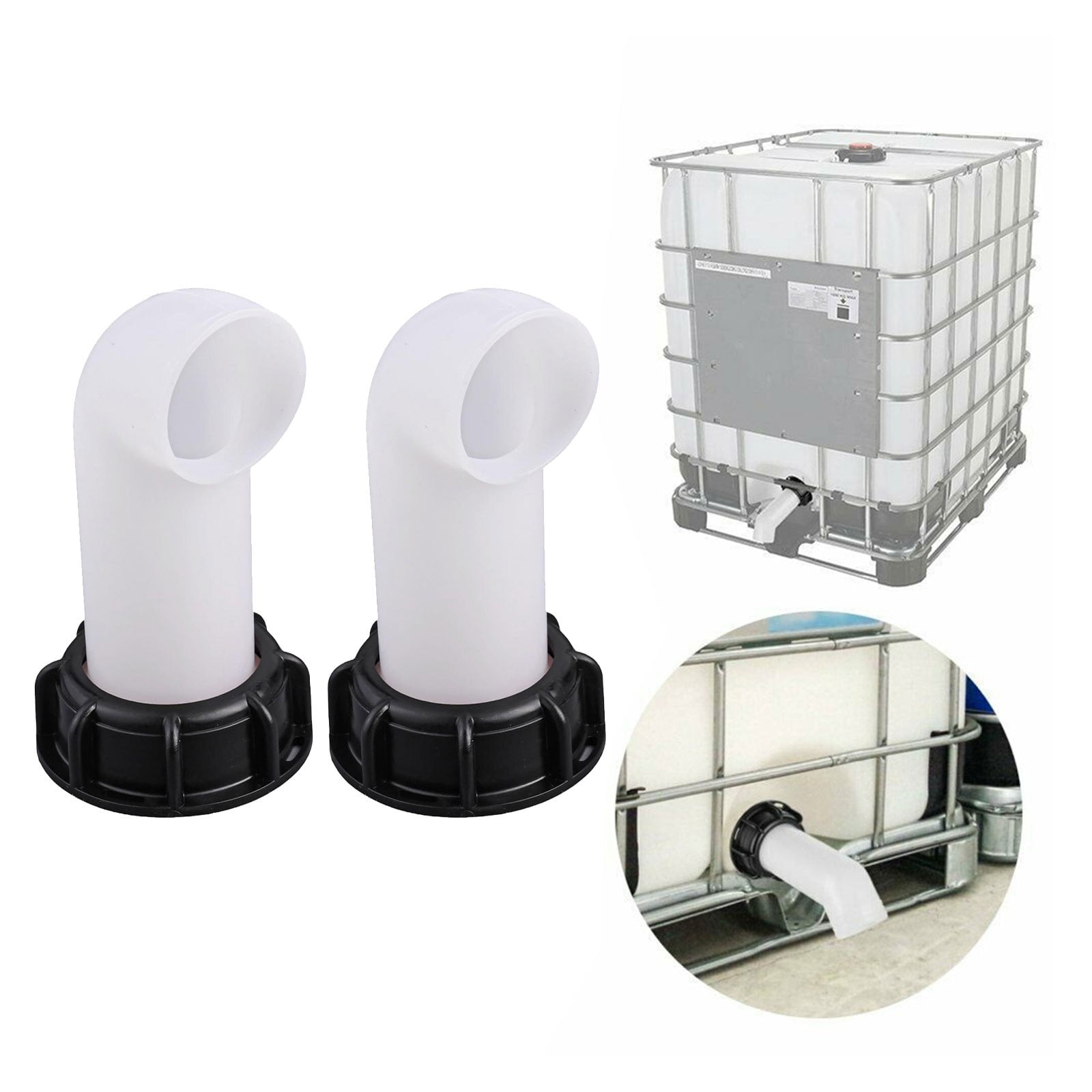 YLLSF 2x IBC Container Adapter Outlet Spout 90 Degree Rain Water Tank ...