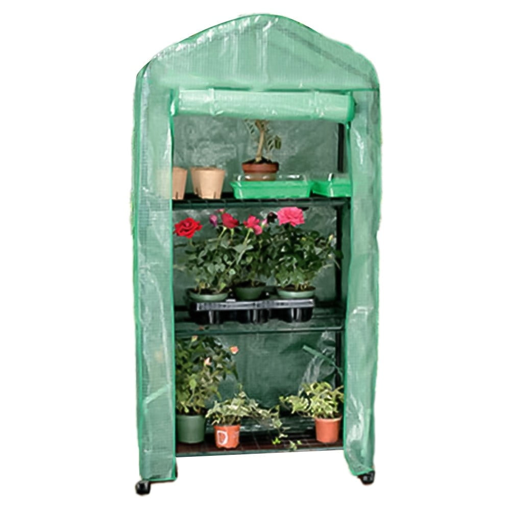 YLLSF 3 Tier Mini Compact Greenhouse PVC Cover Garden Grow House Plant ...