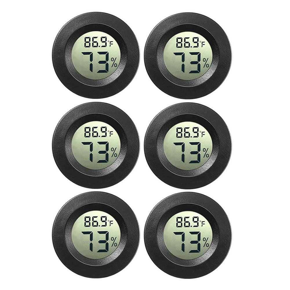 YLLSF 6-Piece Mini Digital Hygrometer With Convertible Temperature And ...