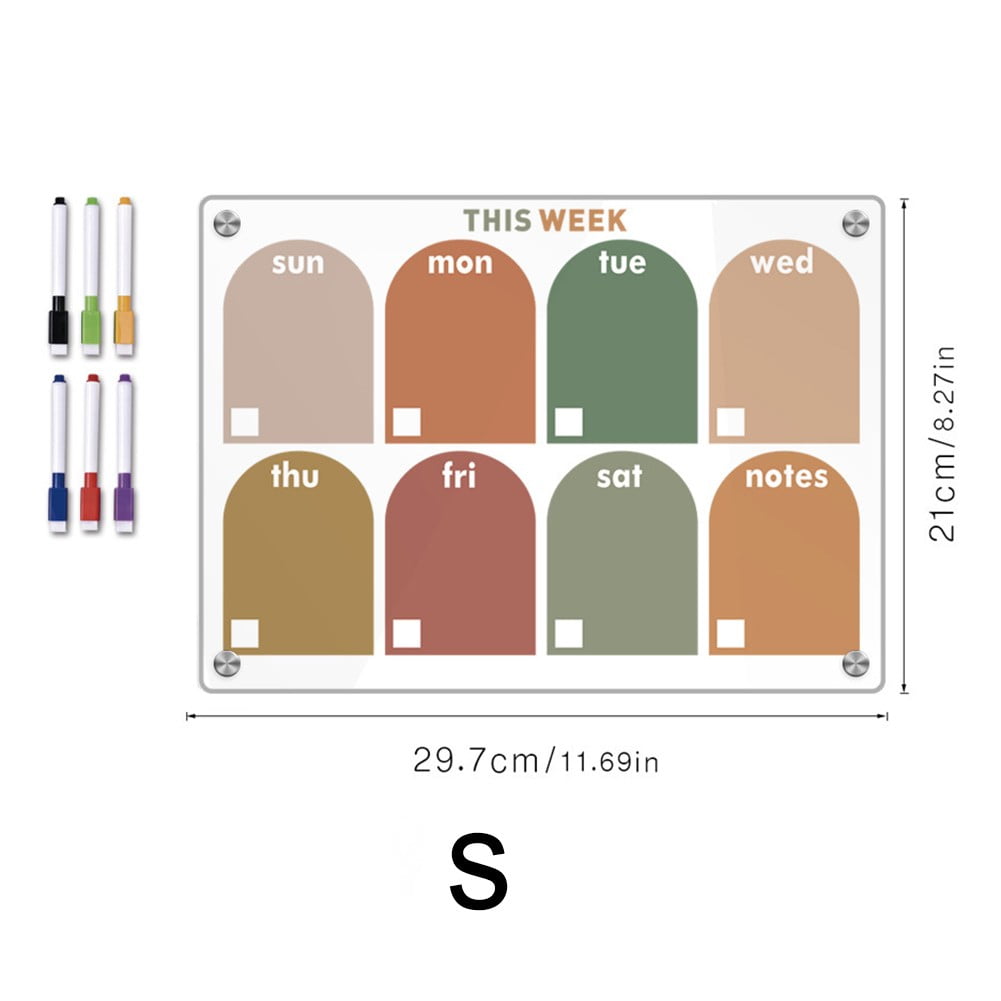 YLLSF Acrylic Magnetic Transparent Weekly Planner Message Board Notepad ...