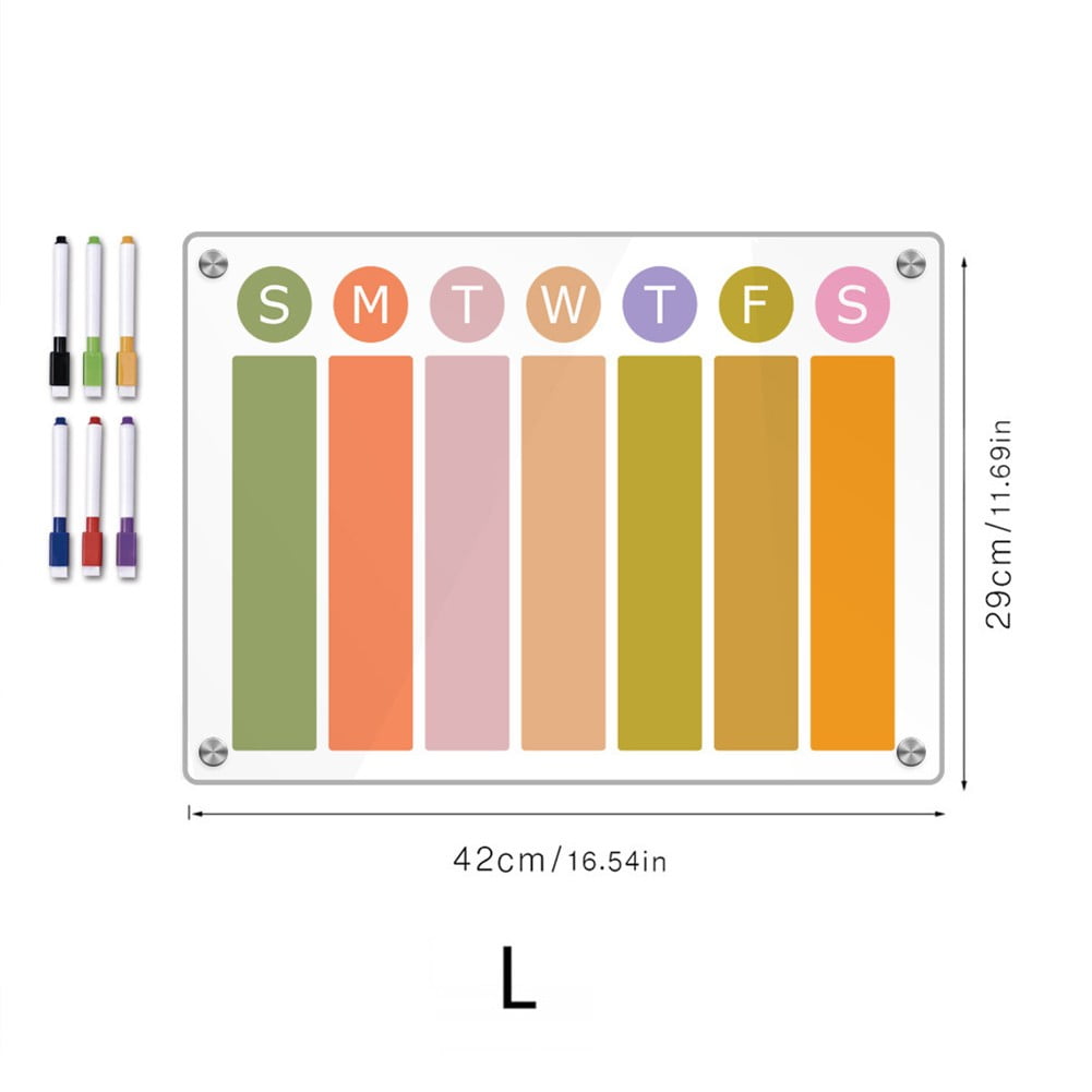 YLLSF Acrylic Magnetic Transparent Weekly Planner Message Board Notepad ...