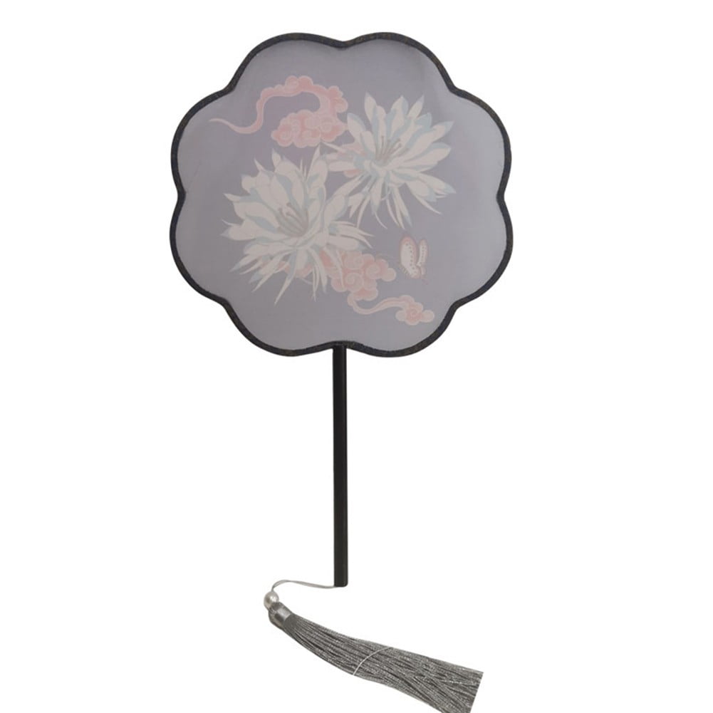 YLLSF Ancient Style Cheongsam Fan Transparent Round Fan Wedding ...