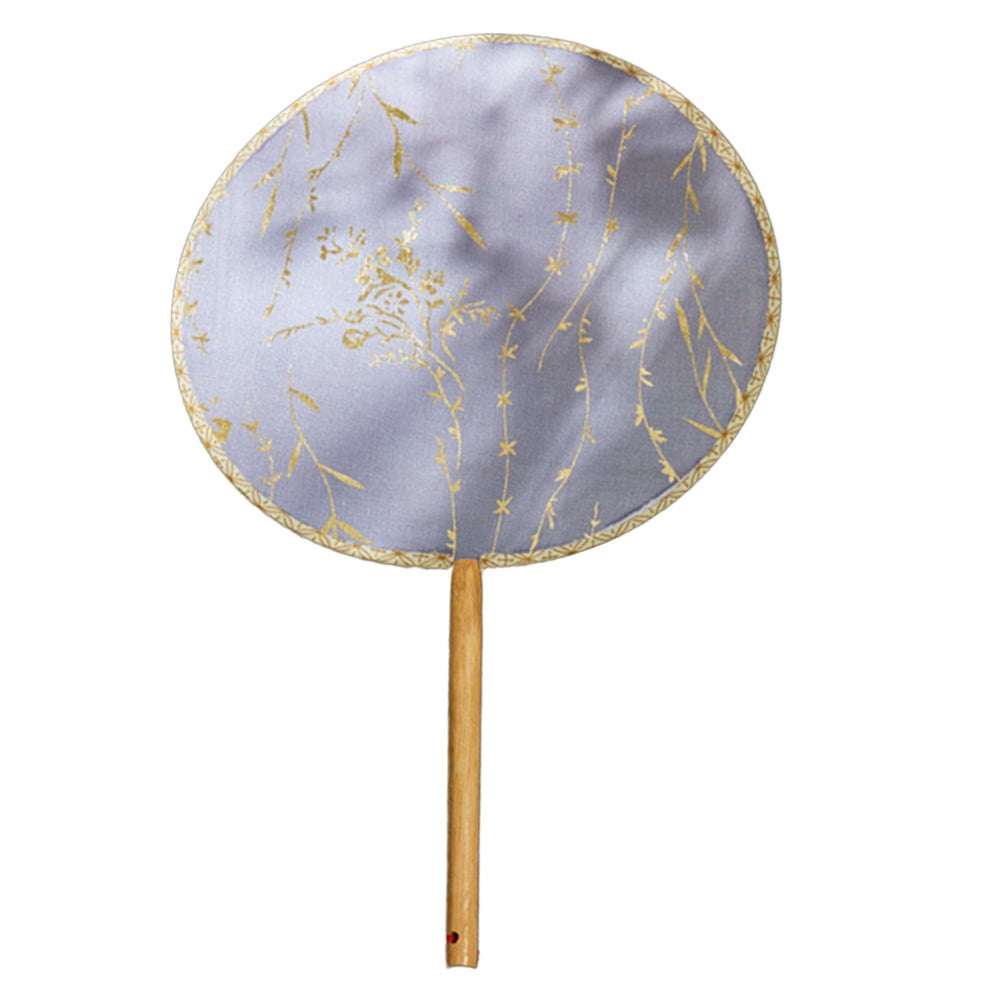 YLLSF Ancient Style Gold-Stamped Transparent Round Fan Wedding ...