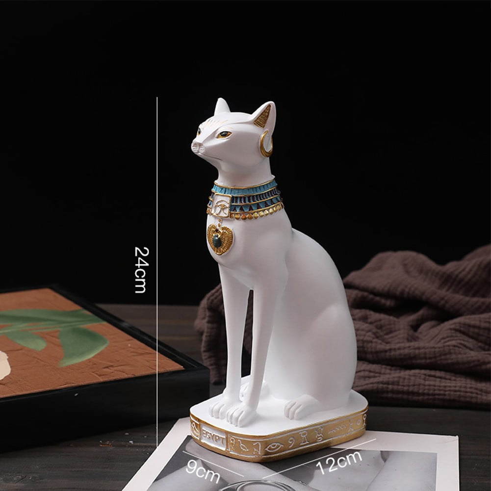 YLLSF Art Black Cat Garden Statue Cat Figurine Creative Egyptian Bastet ...