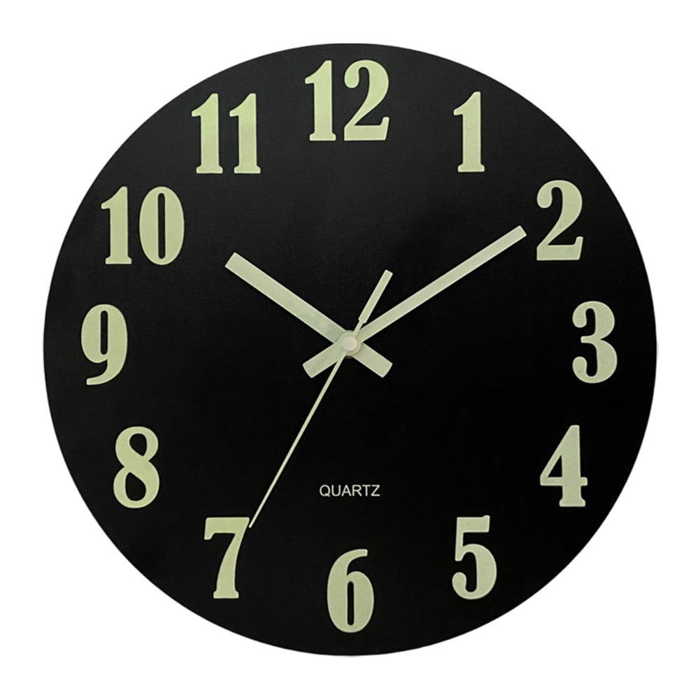YLLSF Luminous Wooden Wall Clock Wooden Silent Clock Luminous ...