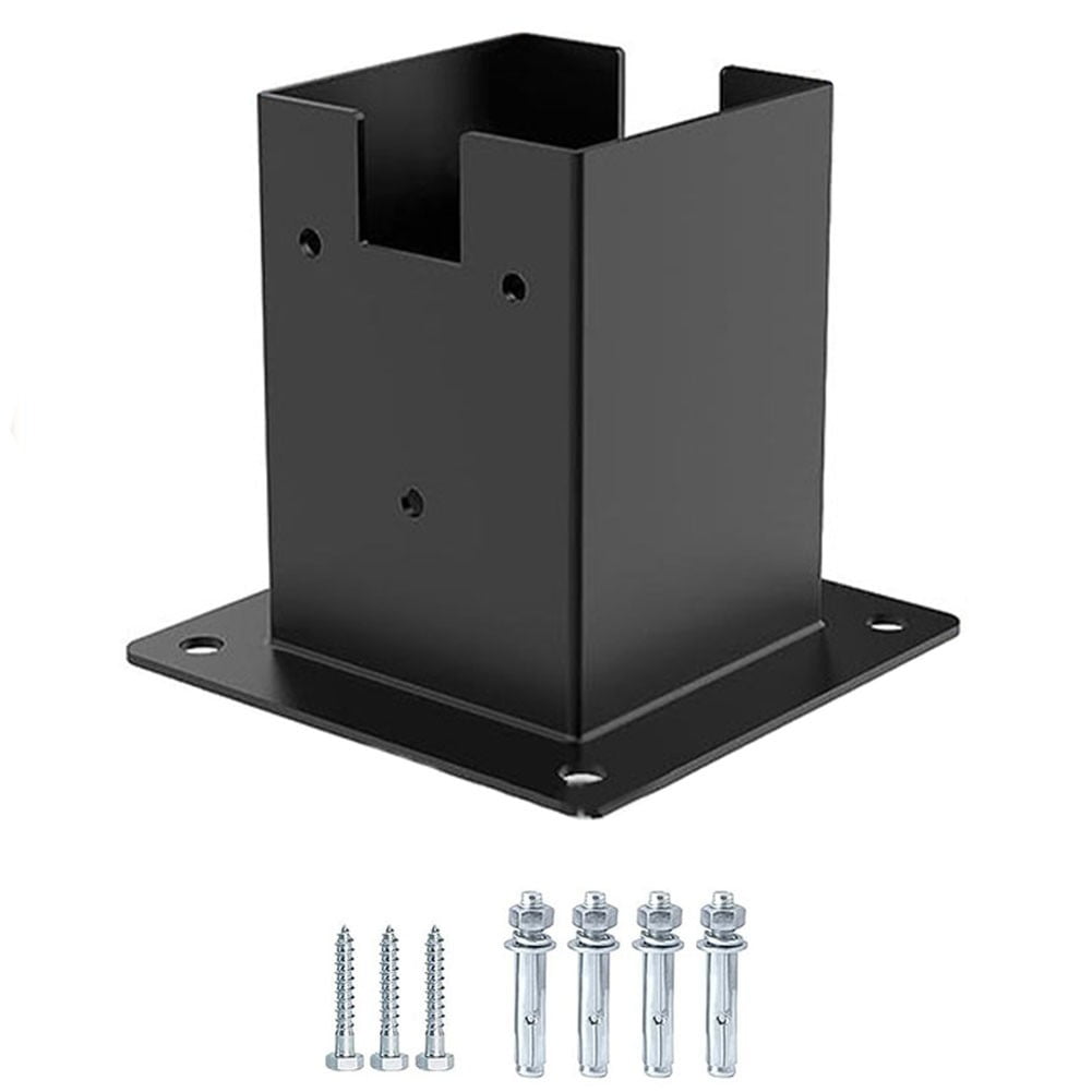 YLLSF Right Angle Corner Bracket with Pergola Post Base for Wood Beams ...