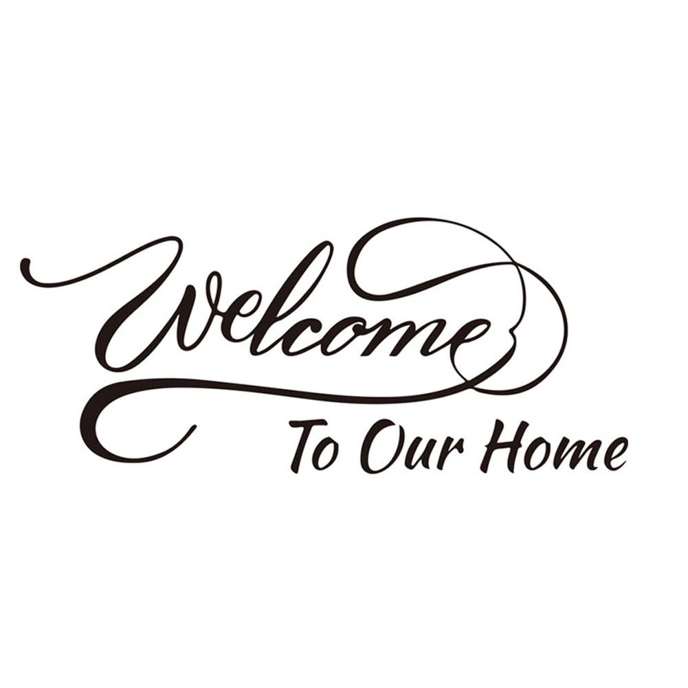 YLLSF Simple Text Slogan Welcome Door Sticker Decorative Wall Sticker ...