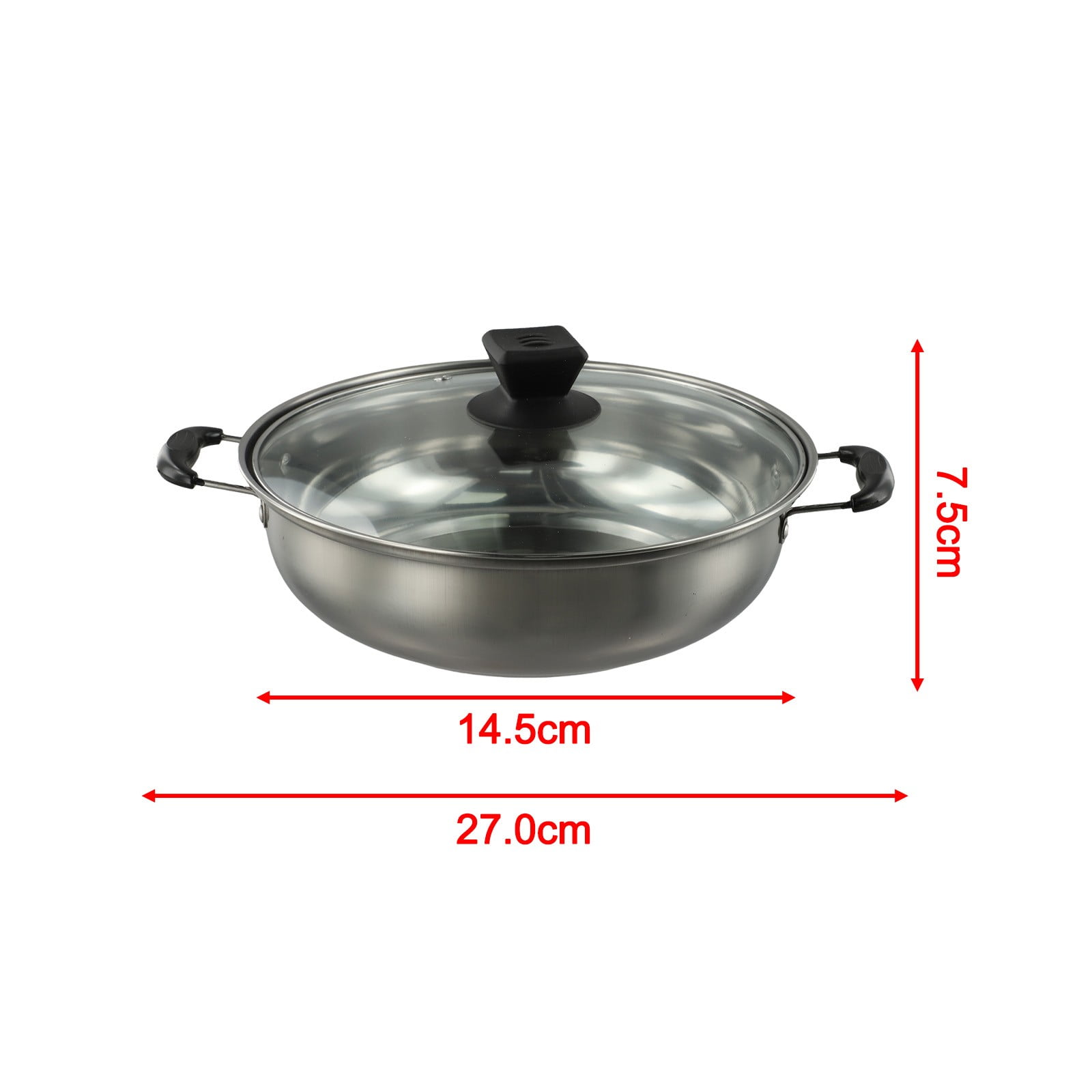 YLLSF Stainless Steel Hot Pot Stock Pot with Glass Lid & Double Handles ...