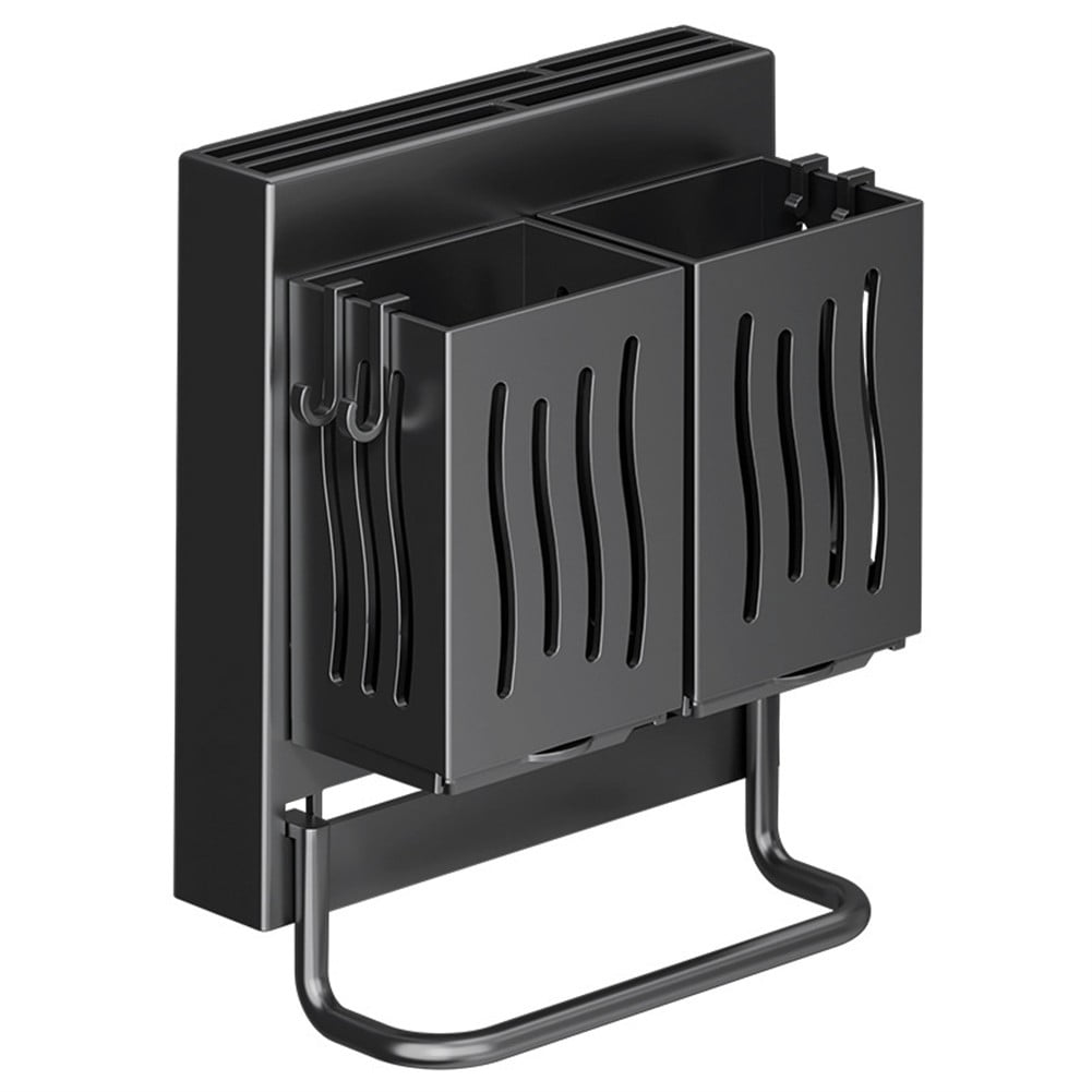 YLLSF Wall-mounted Kitchen Utensil Holder Cutlery Rack Draining Storage ...