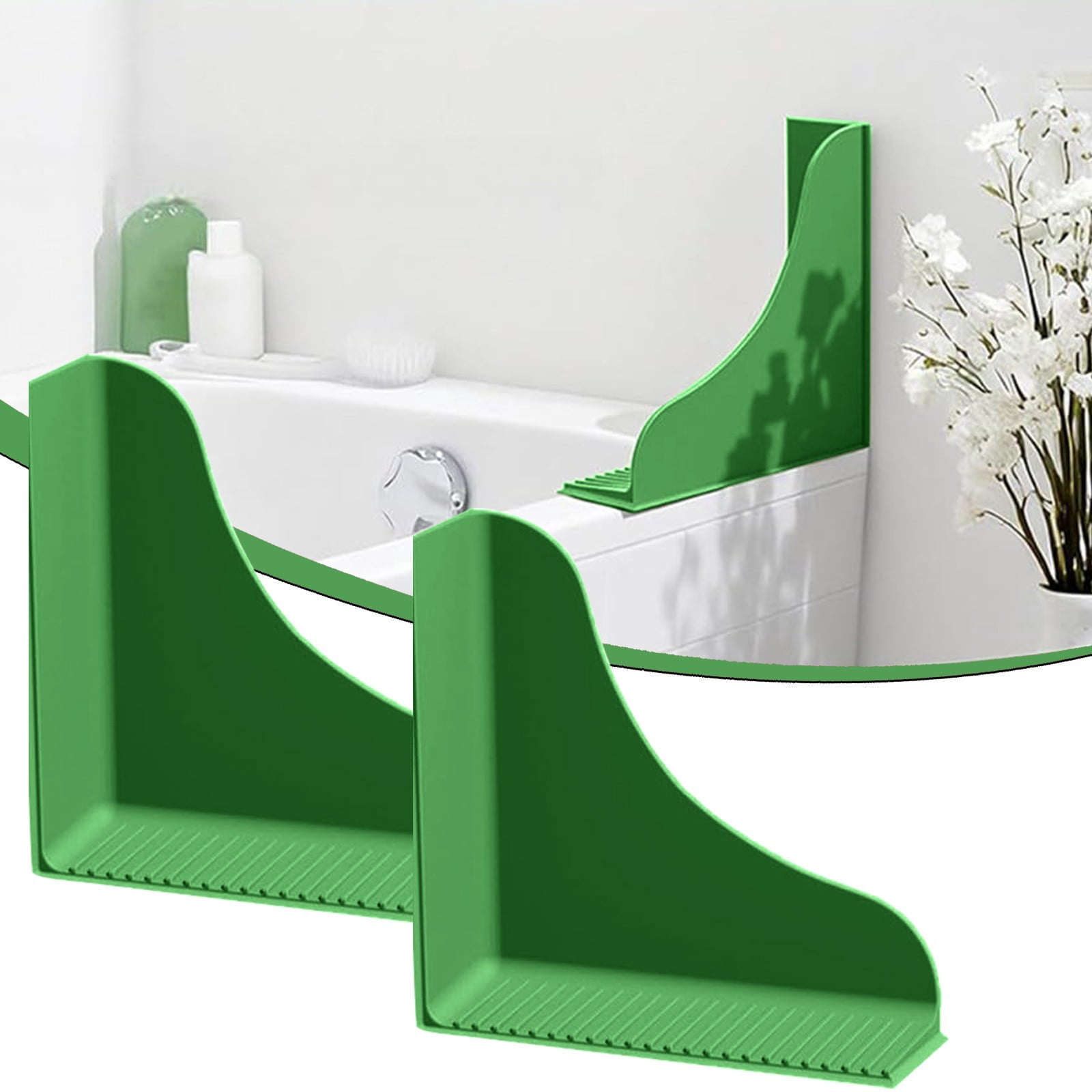YLOHUIL Silicone Shower Splash Guard, Bathtub Water Baffle with Strong ...