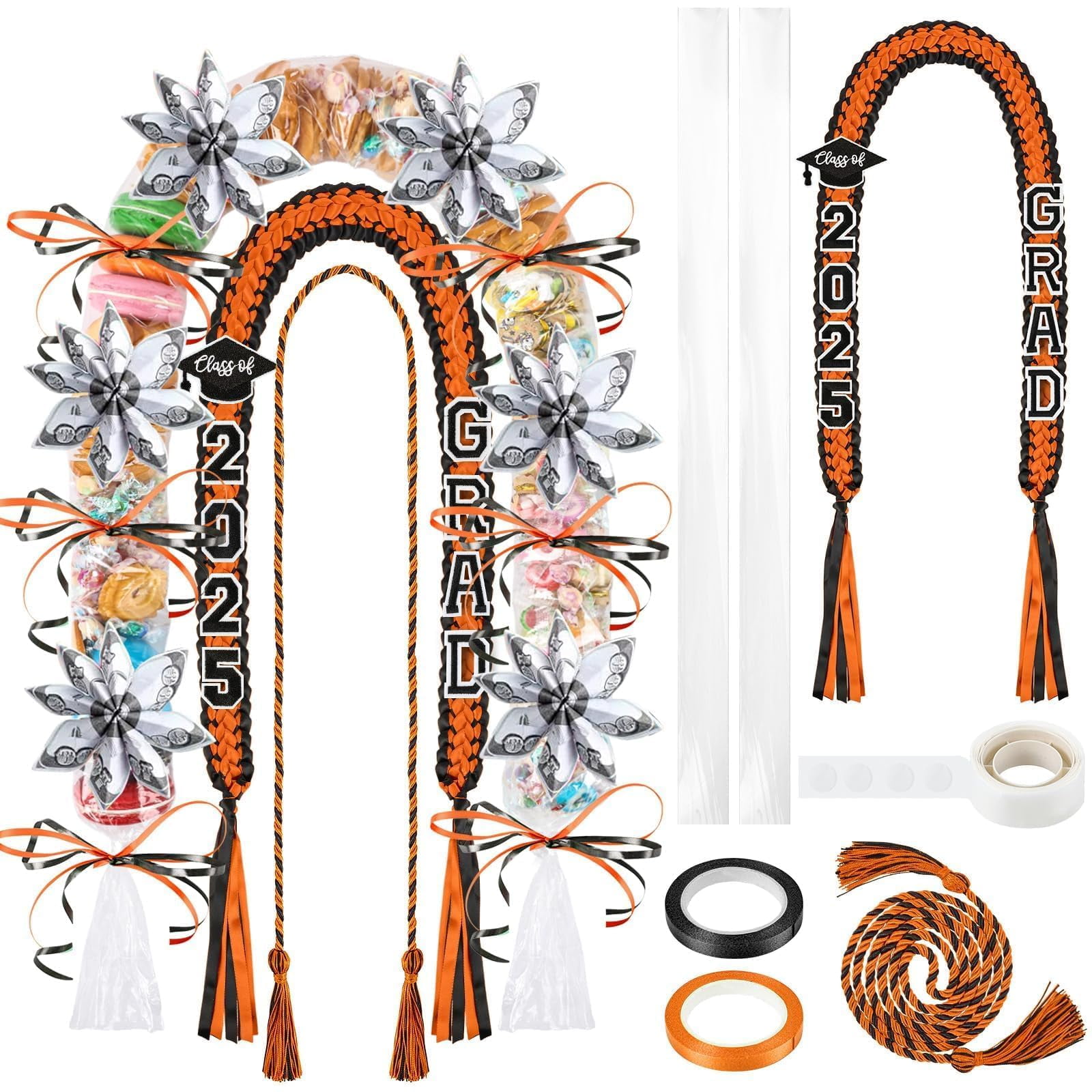 YLOLUL Graduation Leis 2025 Graduation Candy Lei Kit with Honor Cord ...
