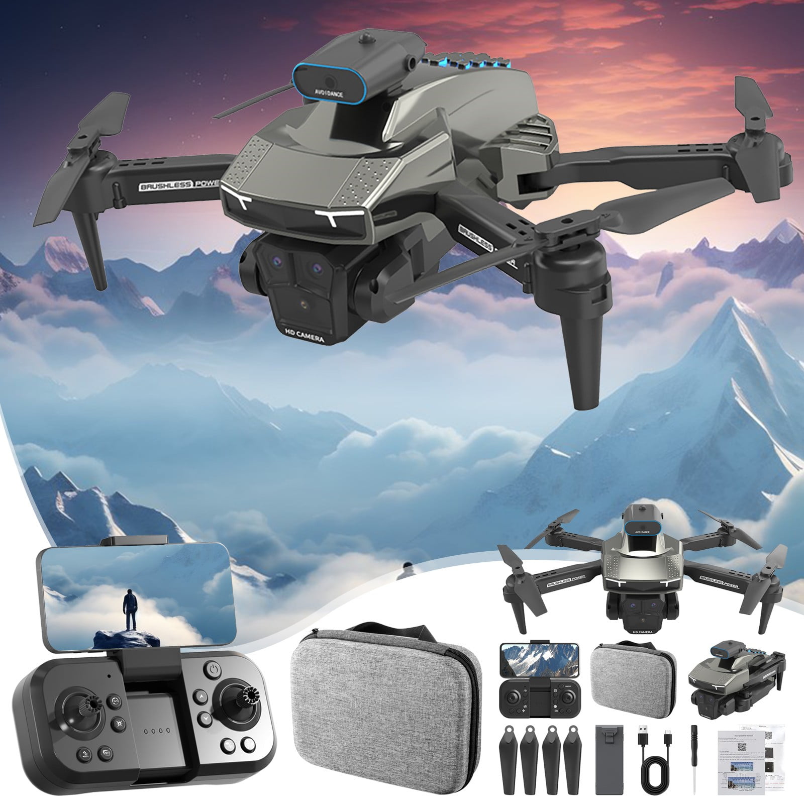 YLOMAY 1080P HD Drone with 2 Camera Foldable for Adults Beginners 4k ...