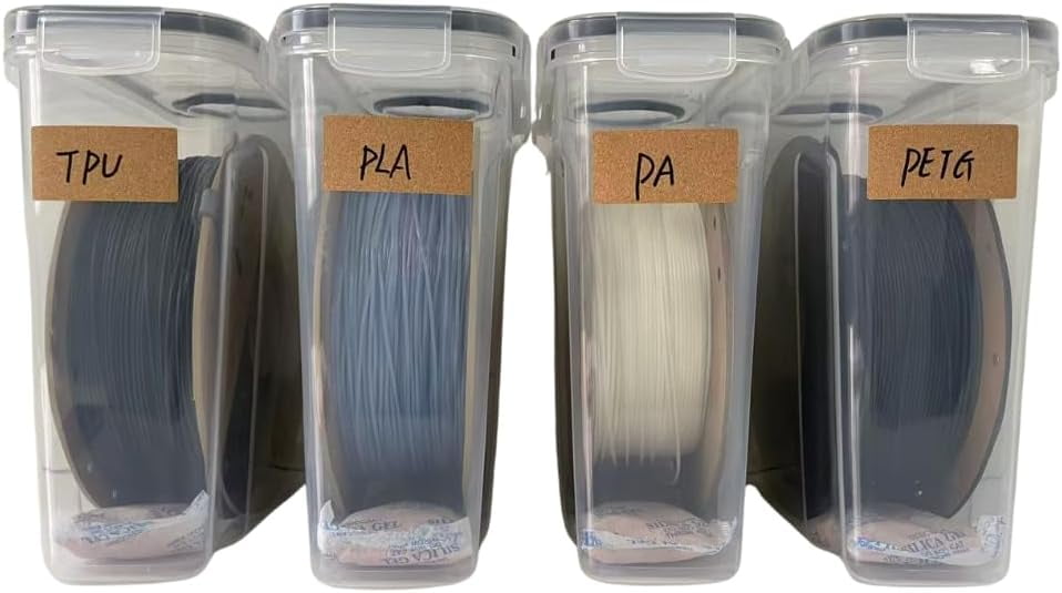 YLRR Filament Dry Box - 4 Pack Filaments Container for 3D Printing ...