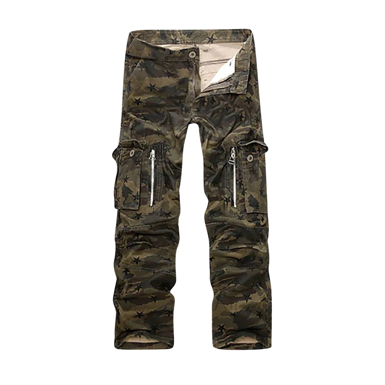 YLSDL Men's Military Style Camouflage Straight Cargo Pants Multi ...