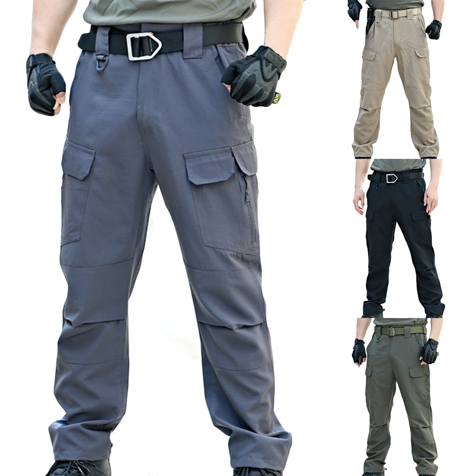 YLSDY Men's Military Tactical Pants Work Cargo Pants with Flap Slant ...