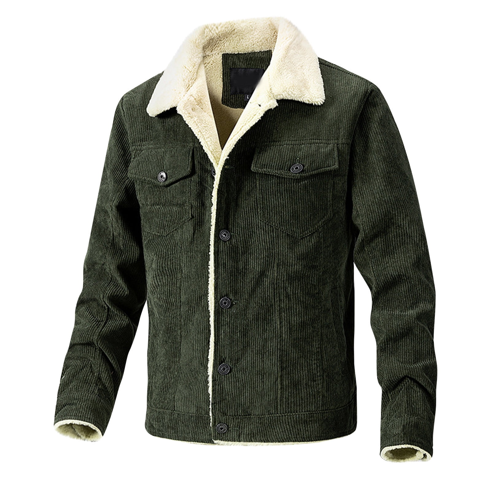 YLSDY Men's Sherpa Fleece Lined Jean Jackets Corduroy Trucker Jacket ...