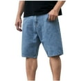 YLSDL Men's Straight Fit Baggy Denim Shorts Loose Fit Summer Straight ...