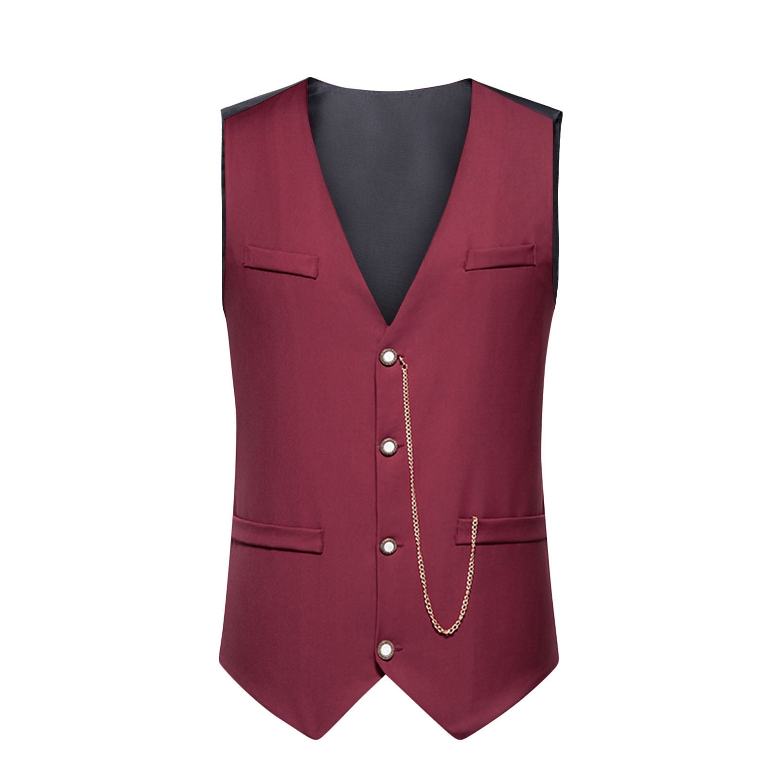YLSDY Men's Vintge British Stylish Sleeveless Vest Business Party Chain ...