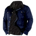 Ylsdl Mens Winter Warm Denim Jacket Button Up Jean Trucker Coats With Hood Corduroy Collar