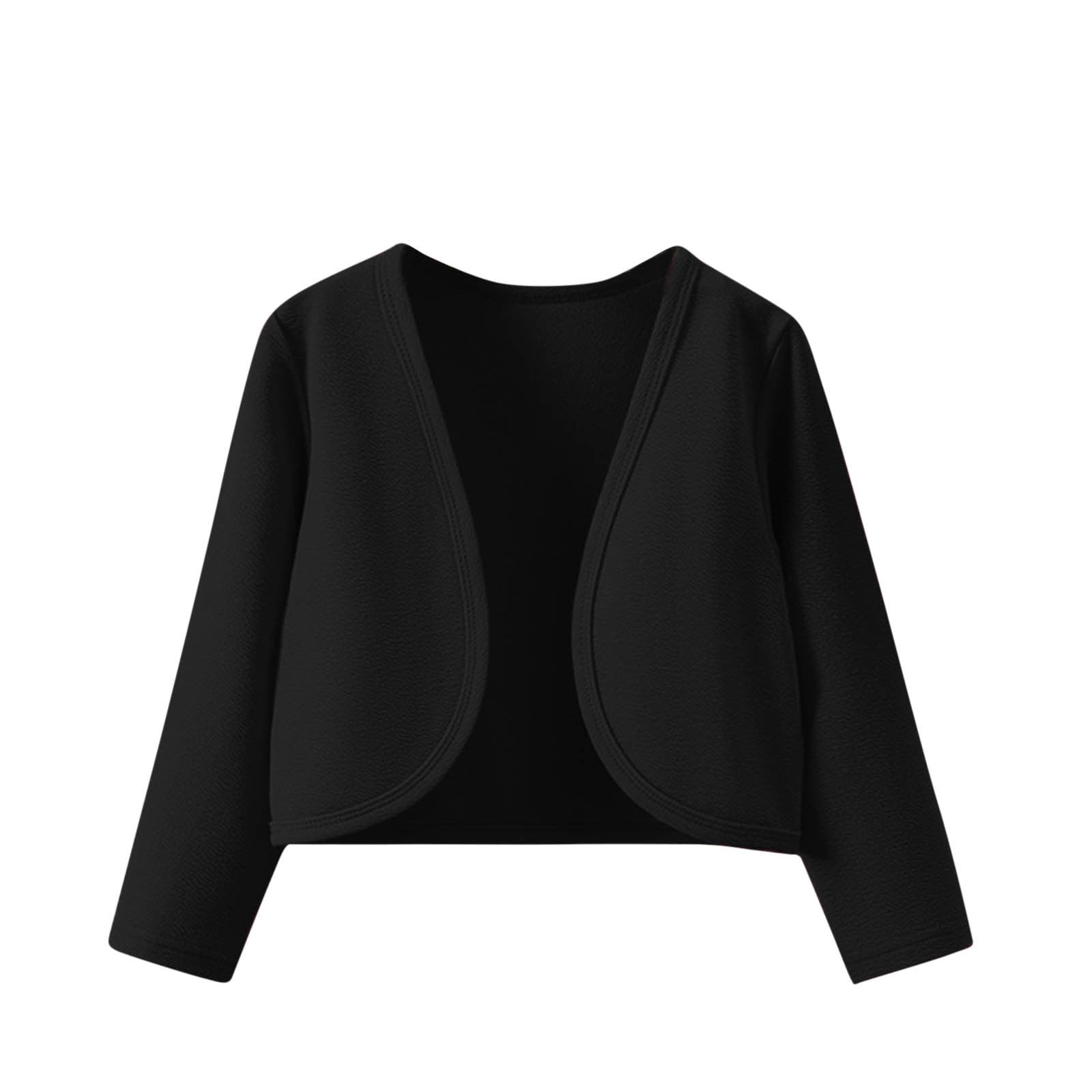 YLSDY Girls' Bolero Shrug Cardigan Jacket Long Sleeve Open Front Cute ...