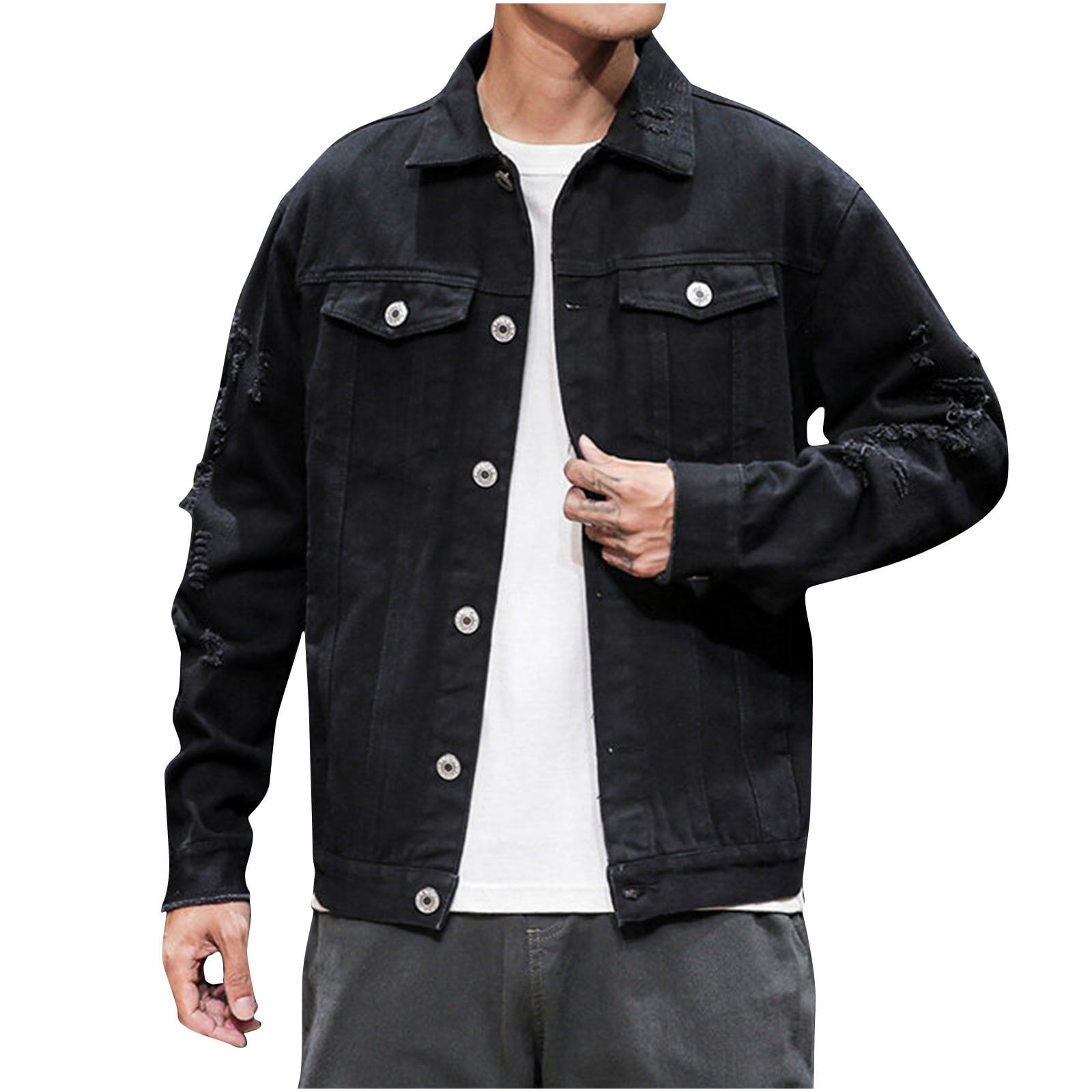 YLSDY Hippy Victorian Western Ripped Coat for Mens Winter Fall Long ...