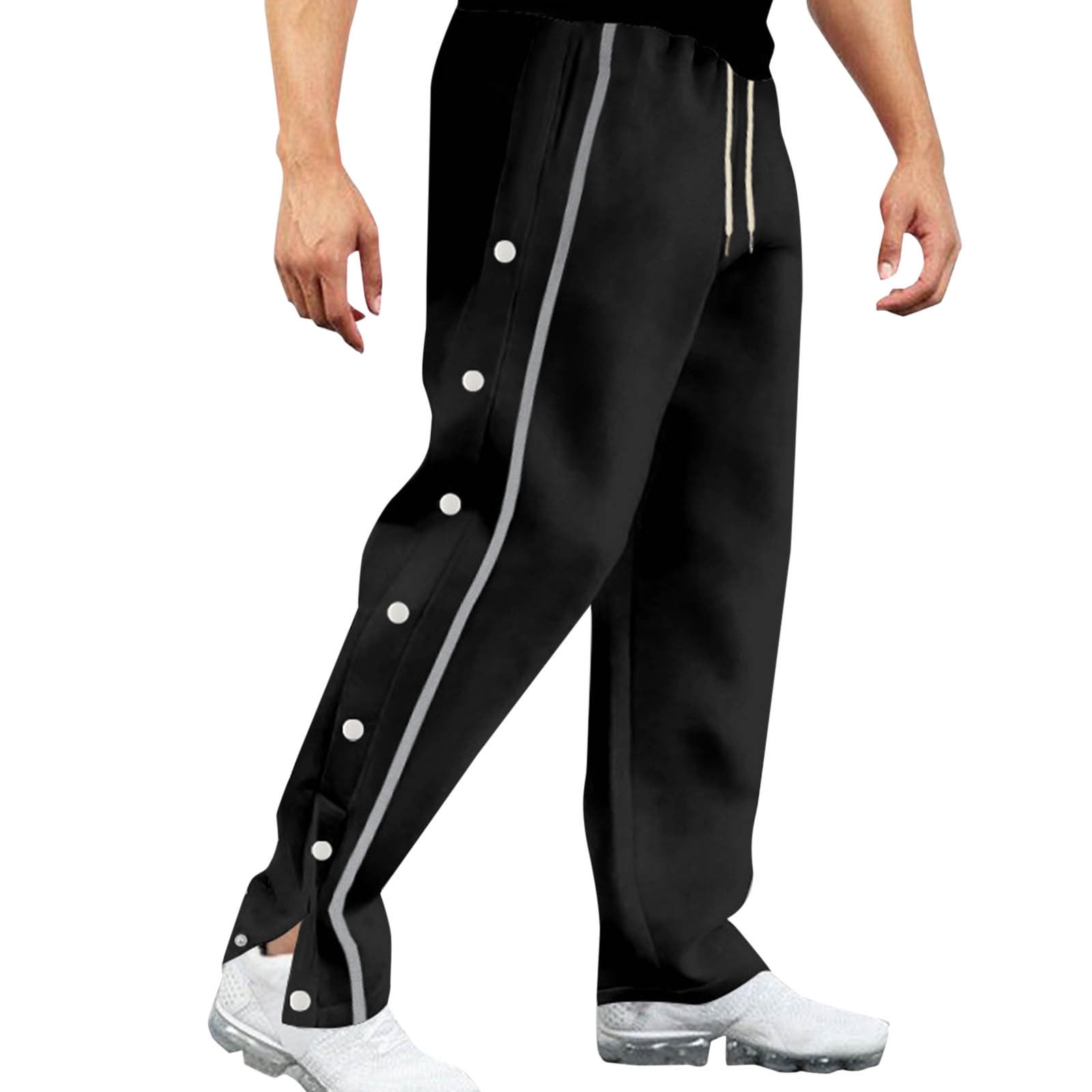 YLSDY Men's Button Track Pants Straight Leg Sweatpants Jogger Pants ...