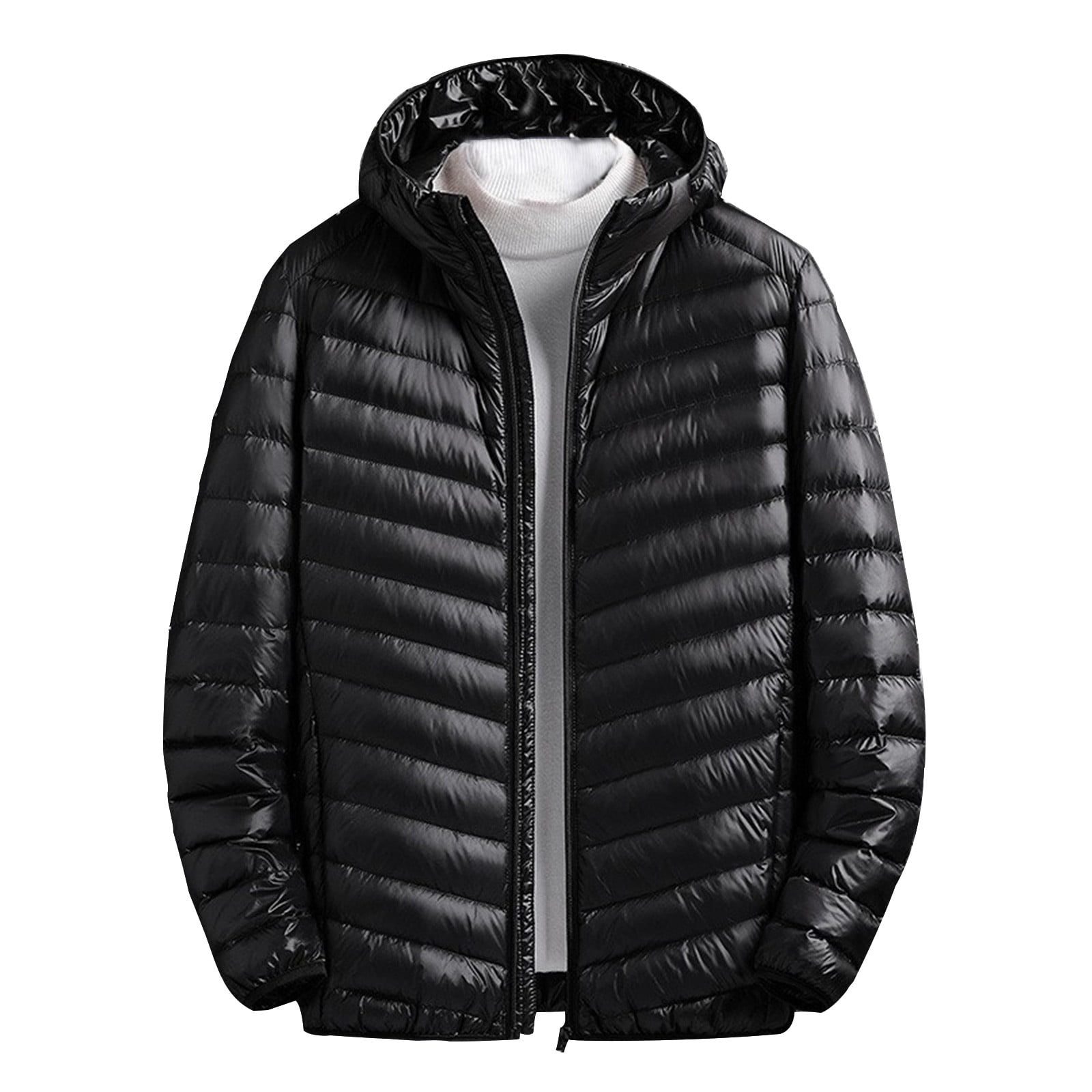 YLSDY Men's Hooded Puffer Coat Jacket Winter Warm Lightweight Packable ...