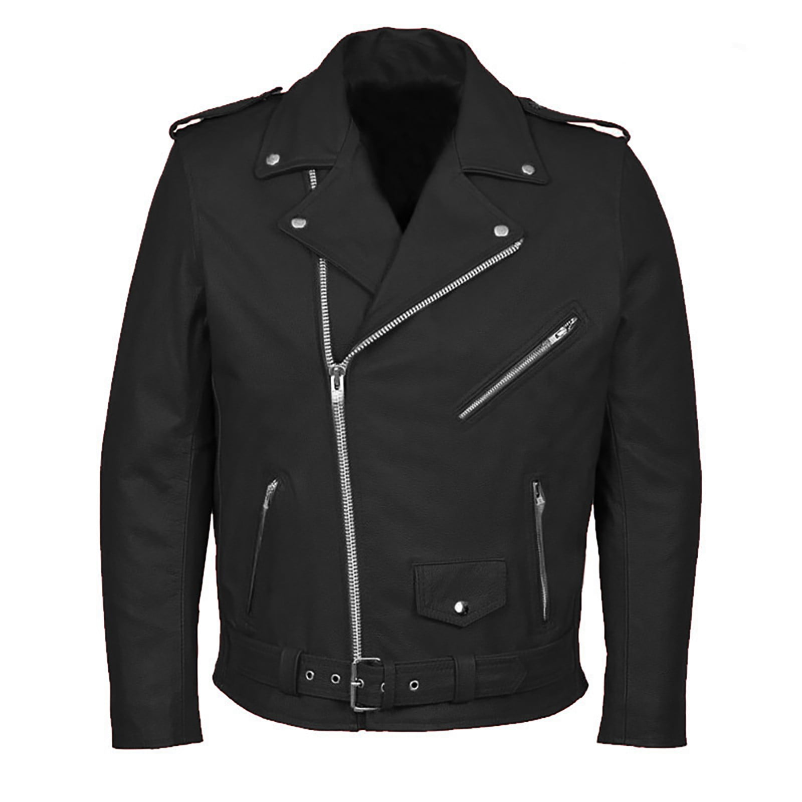 YLSDY Men's Motorcycle Biker Jacket Classic Asymmetrical Zipper Belted ...
