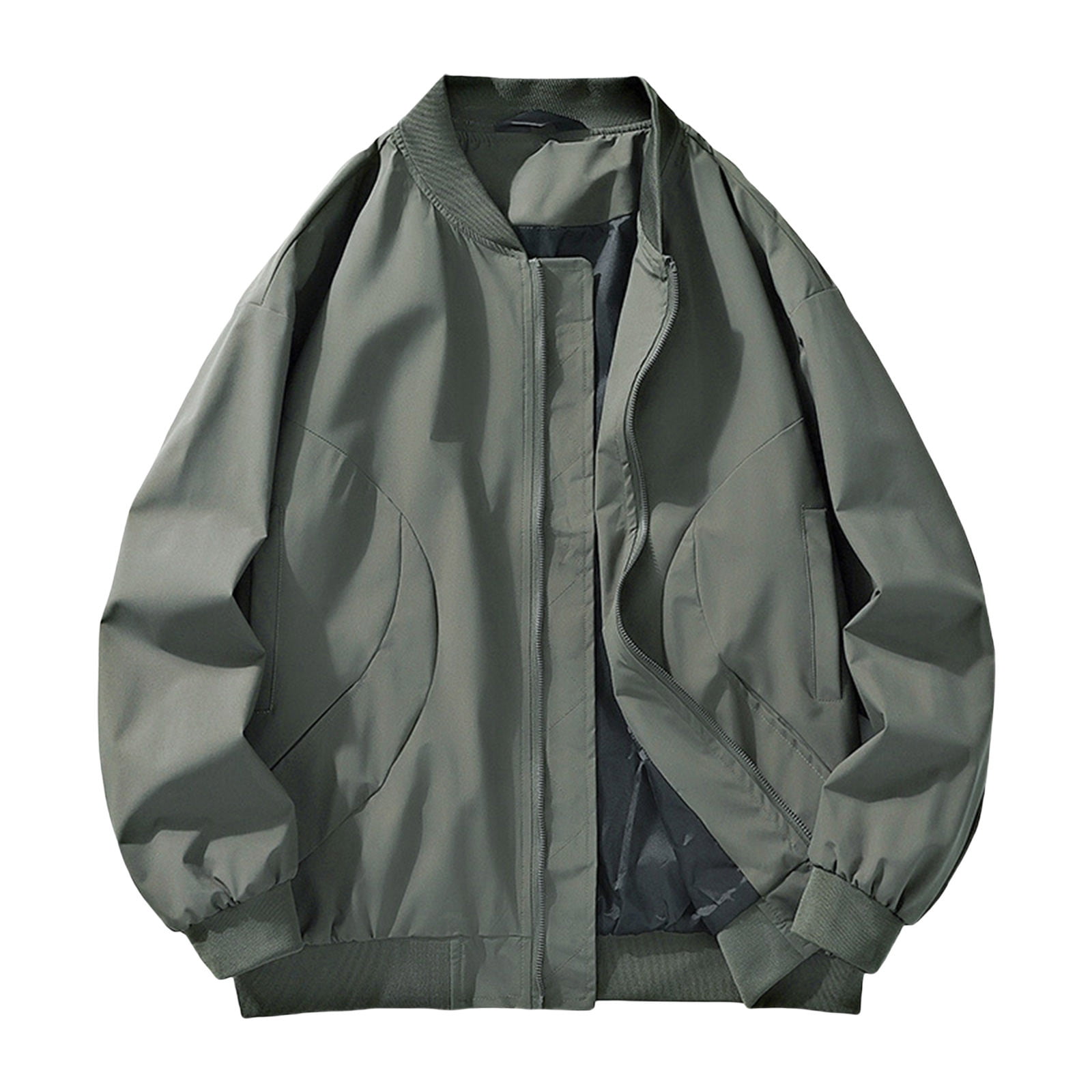 YLSDY Men's Cotton Bomber Jacket Casual Lightweight Softshell Flight ...
