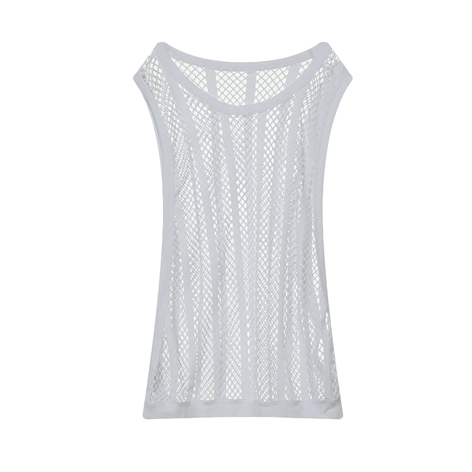 YLSDY Men's Mesh Knit Tank Tops Fashion Fishnet Transparent Sleeveless ...