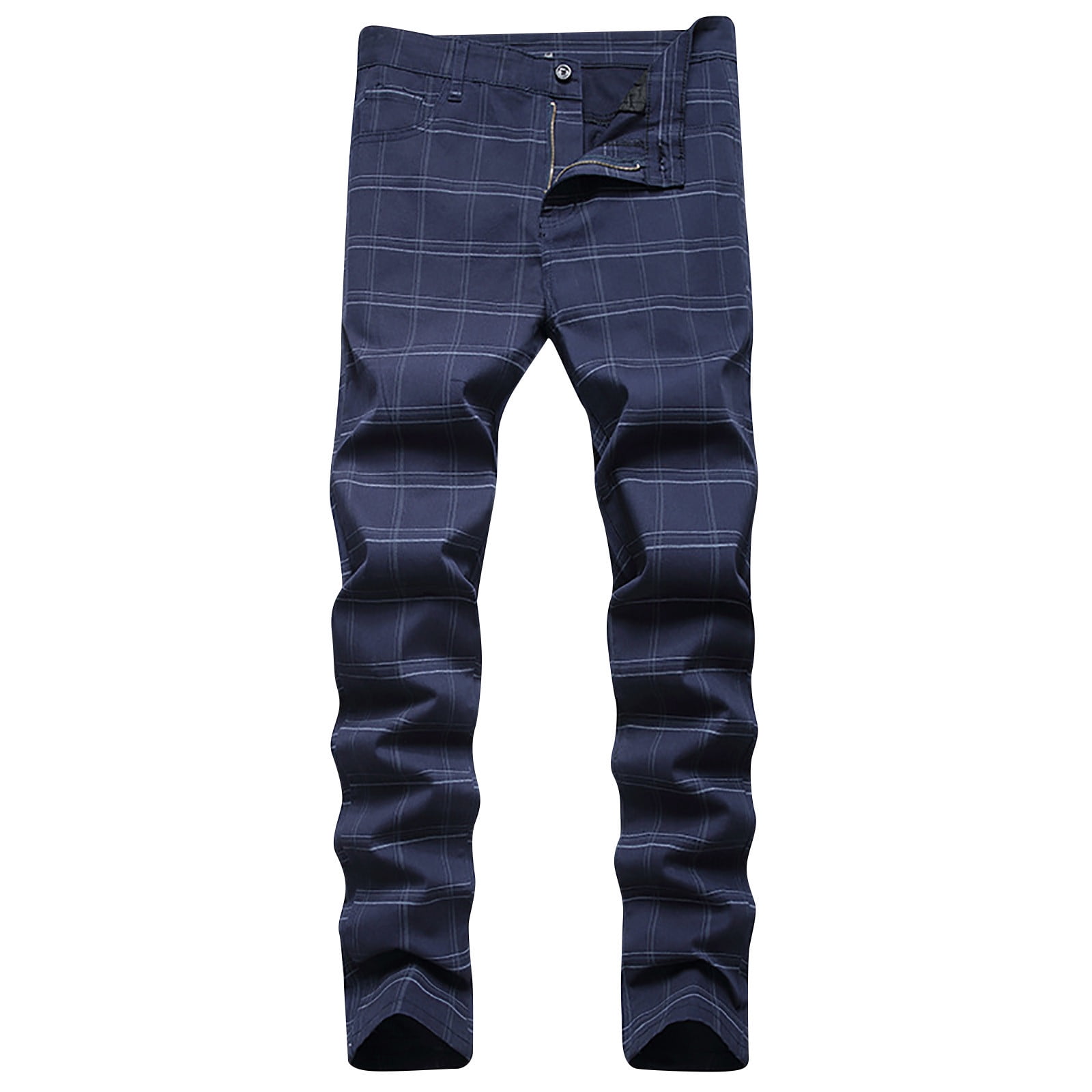 YLSDY Men's Plaid Chinos Pants Skinny Stretch Slim Fit Stylish Casual ...