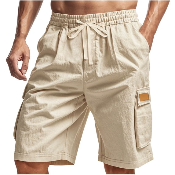 YLSDY Men's Quick-Dry Cargo Shorts Elastic Waistband Wrinkle Resistant ...