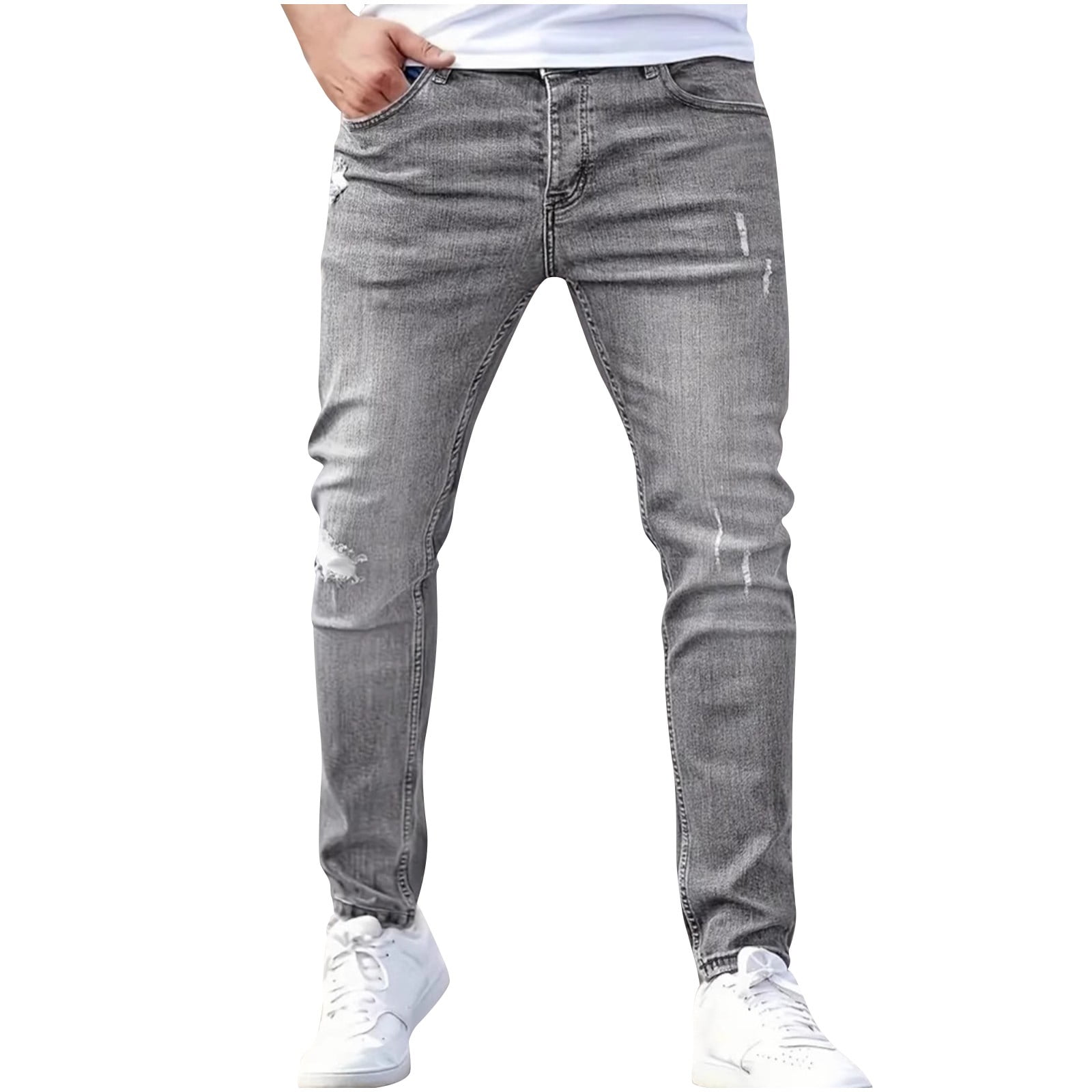 YLSDY Men's Ripped Skinny Jeans Stretchy Slim Fit Jeans Pants for Men ...