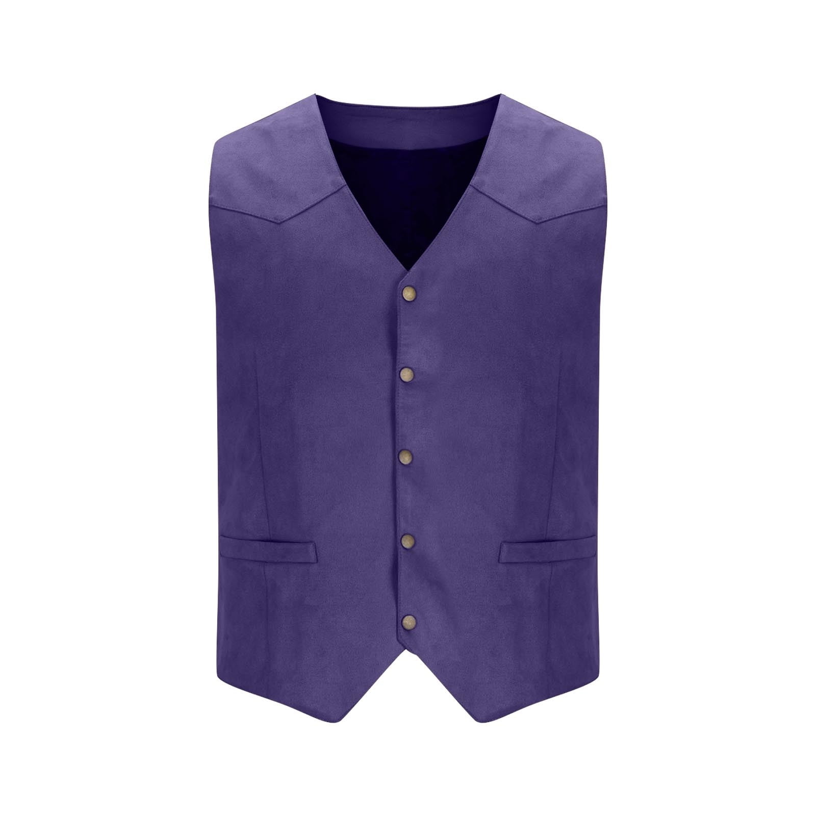 YLSDY Men's V-Neck Solid Color Vest Slim Fit Sleeveless Button Up ...