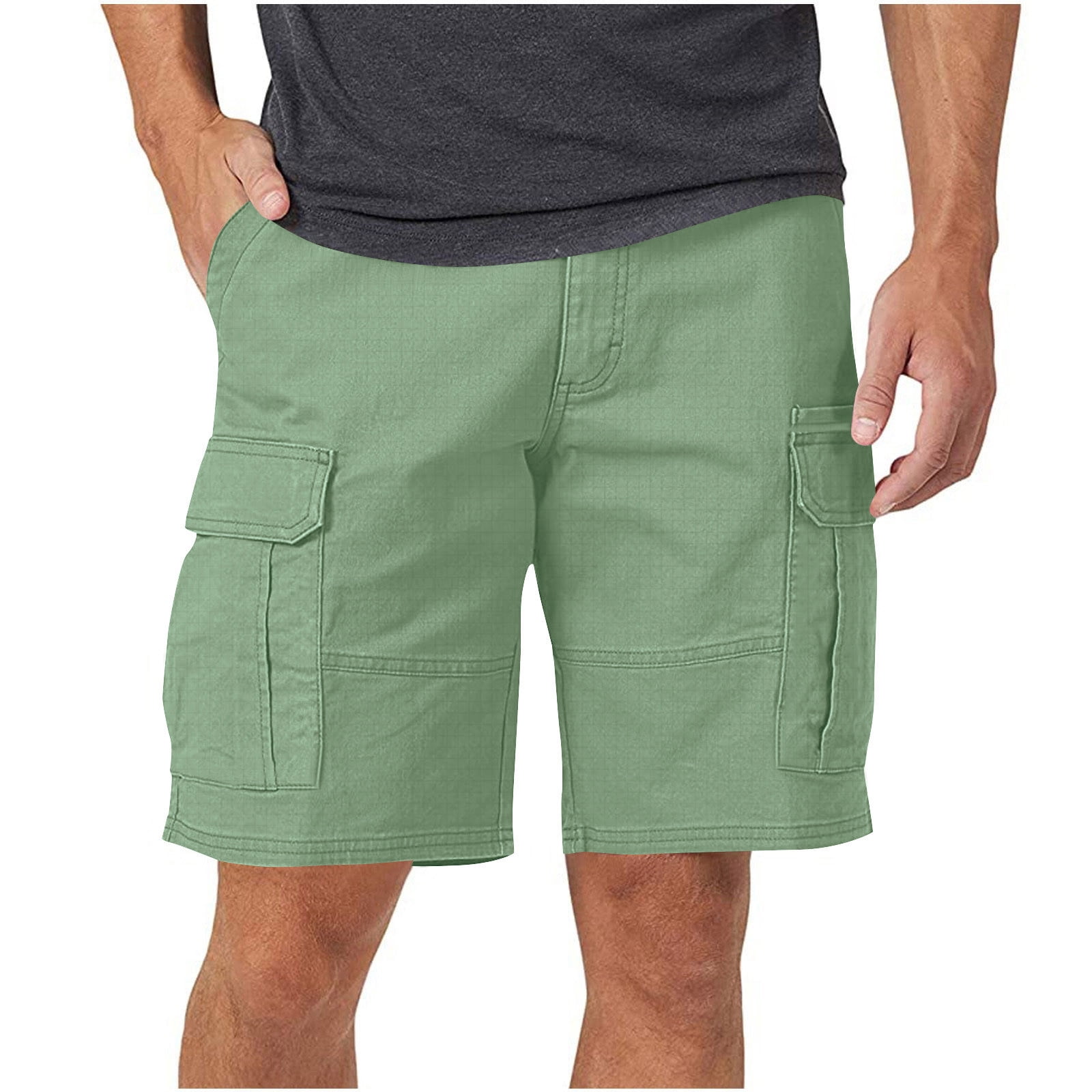 YLSDY Mens Cargo Shorts Workwear 100% Cotton Relaxed Fit Outdoor Golf ...