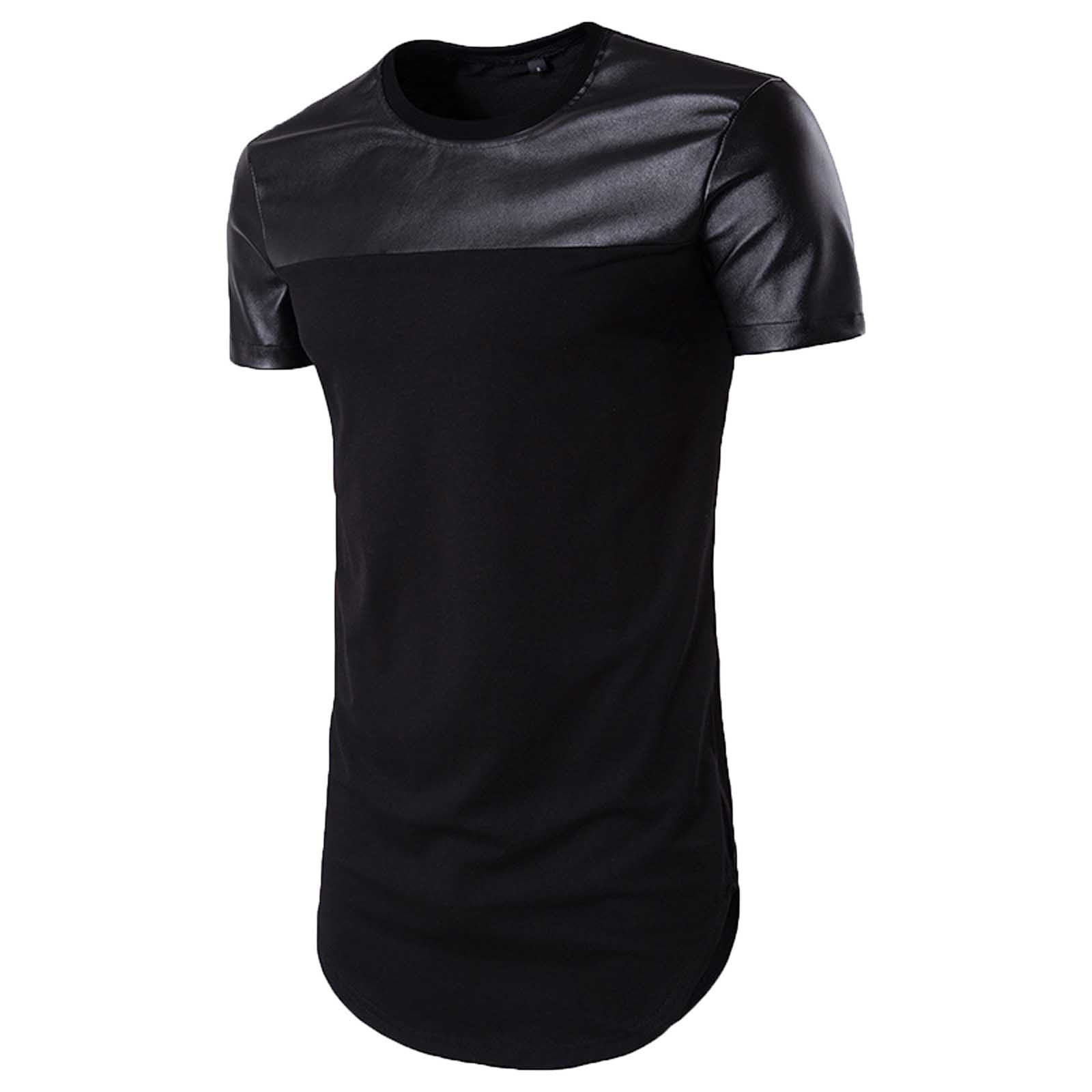 YLSDY Mens Longtail Shirts Workout Elegant Color Block Basic Tees ...