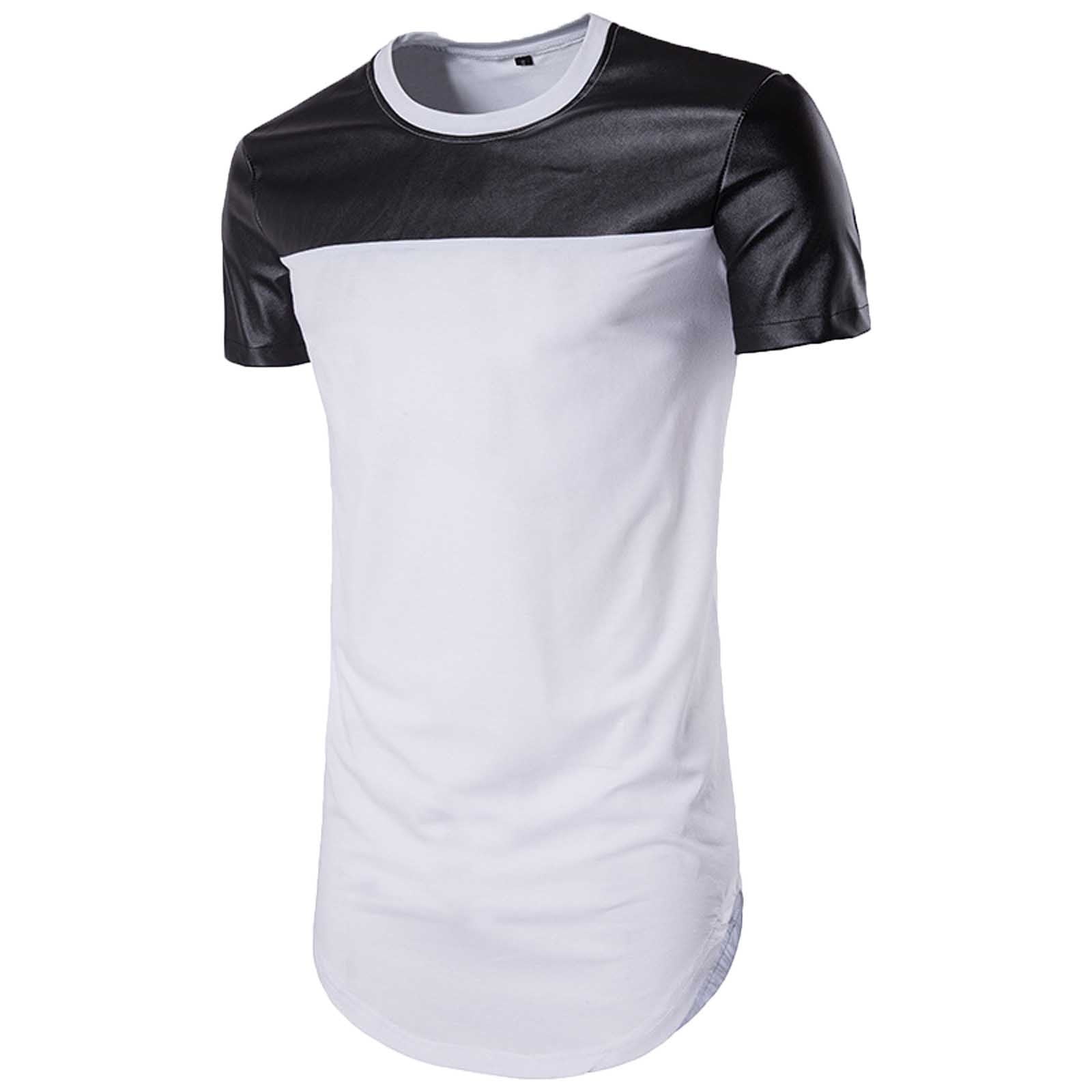 YLSDY Mens Longtail Shirts Workout Elegant Color Block Basic Tees ...