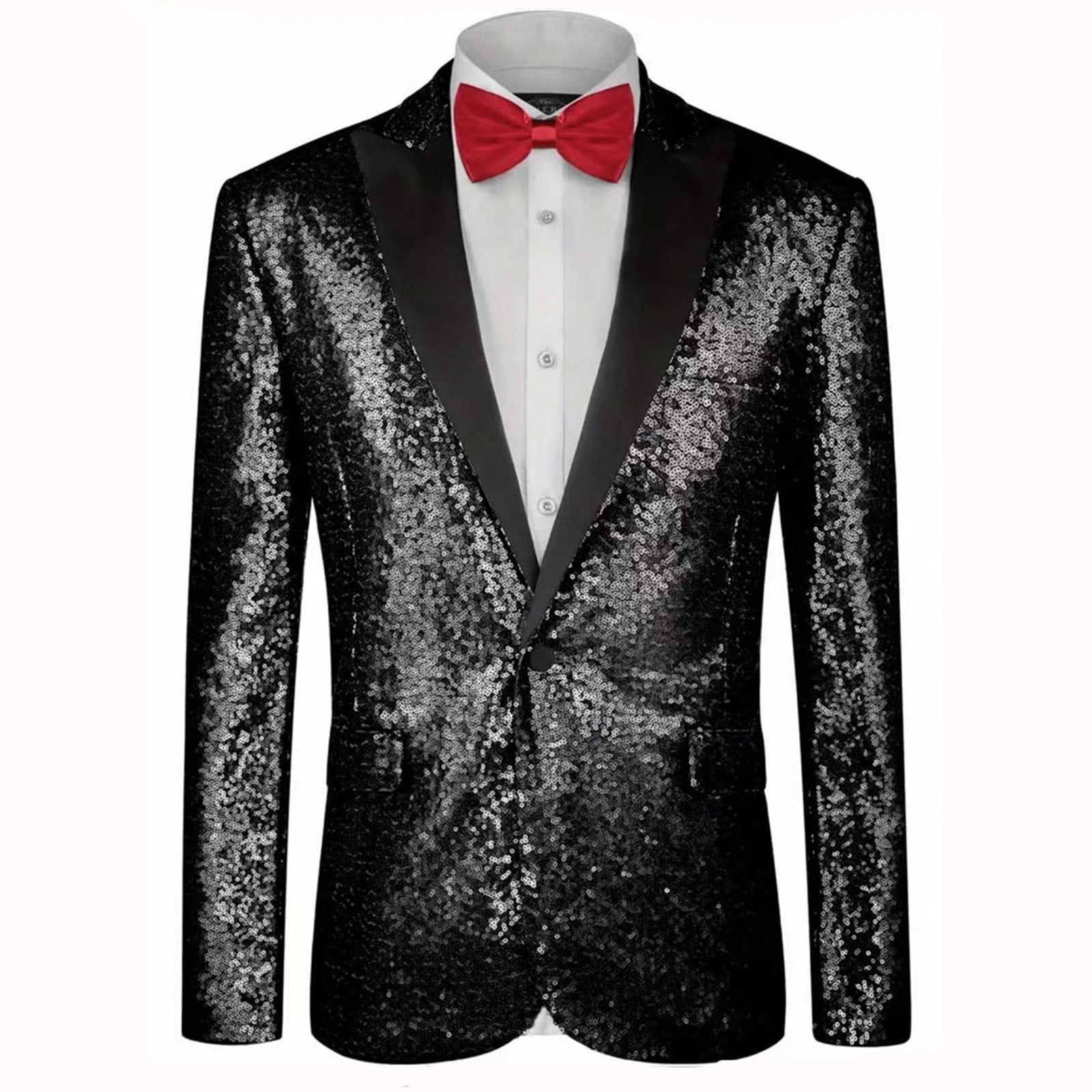 YLSDY Mens Tails Slim Fit Tailcoat Sequin Dress Coat Collared ...