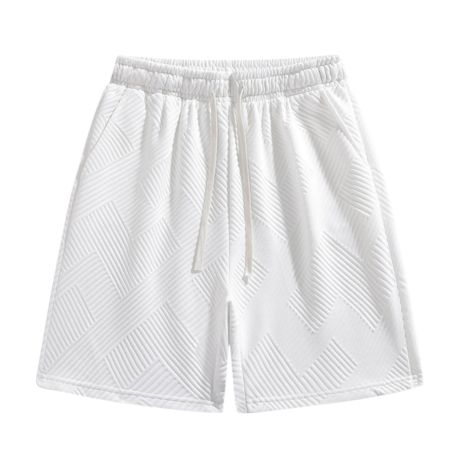 YLSDY Fashion Waffle Texture Daily Shorts for Men Stretchy Drawstring ...
