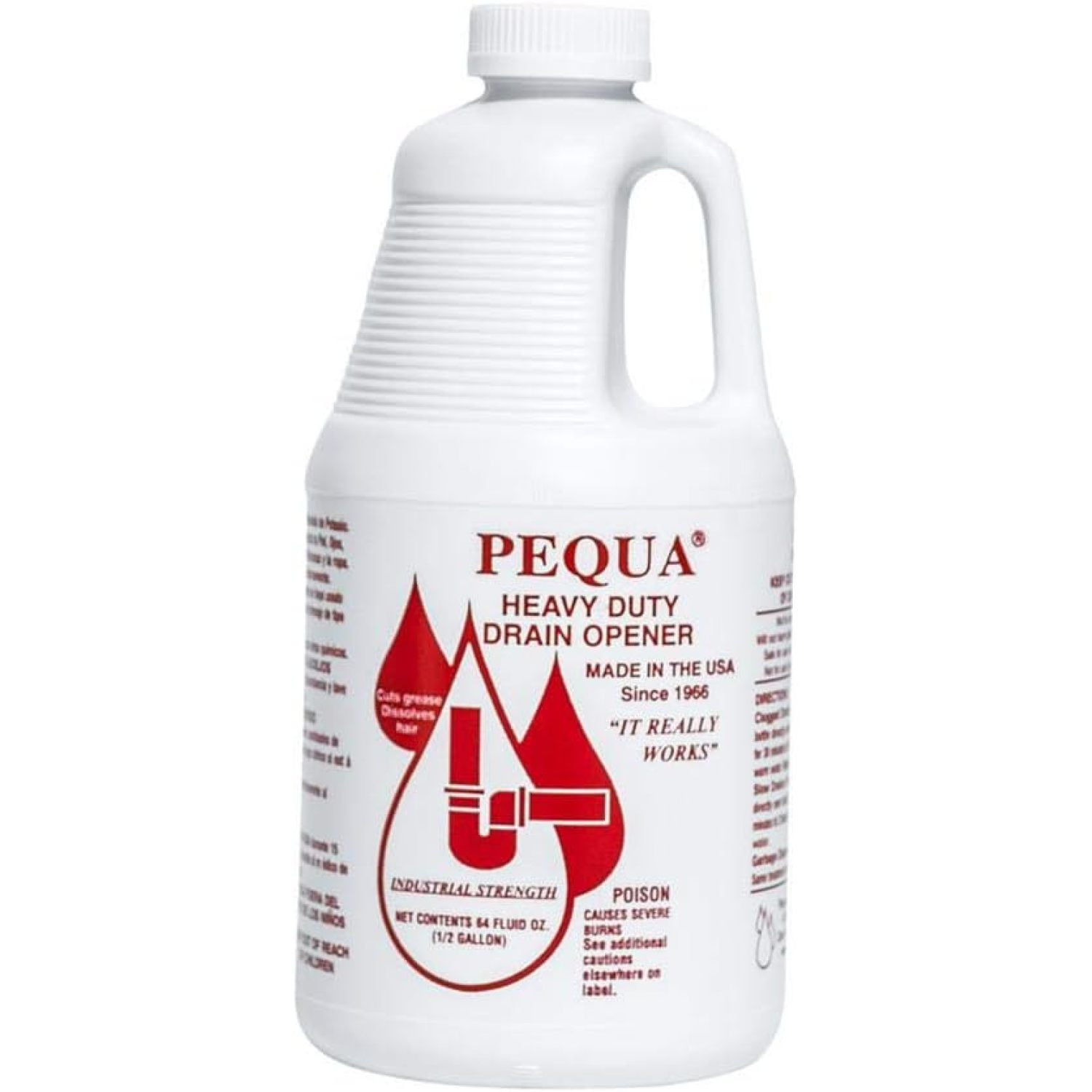 YLSFJUSD 64 oz Pequa Heavy Duty Drain Opener - Powerful, Non-Acid, Fast ...