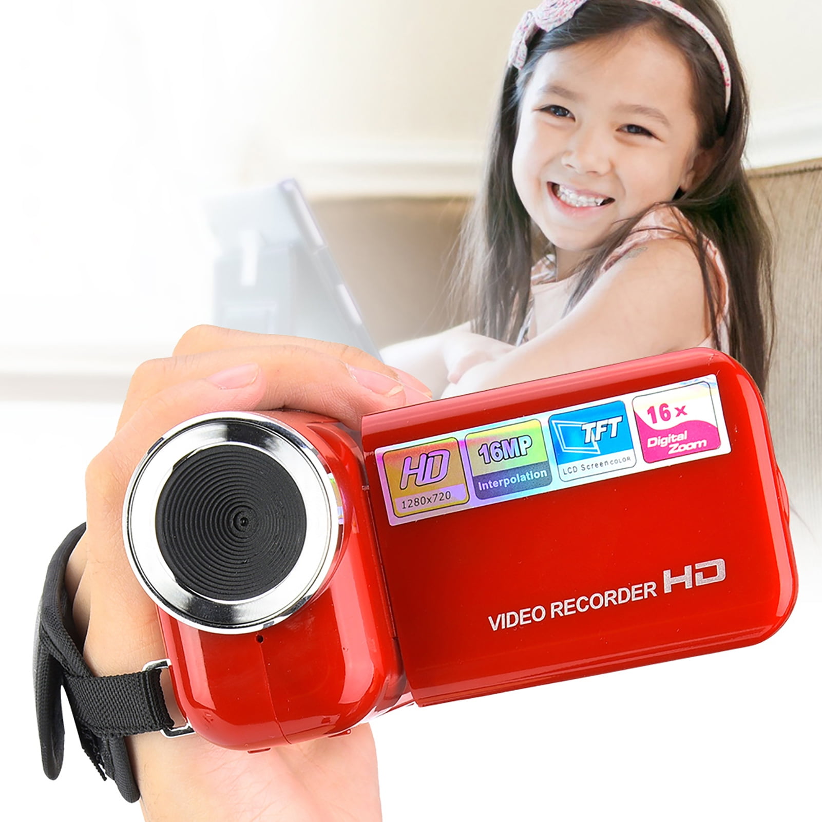 YLSHRF 1080P 16x 16mp Camcorder with Micro USB Data Cable, Red ...