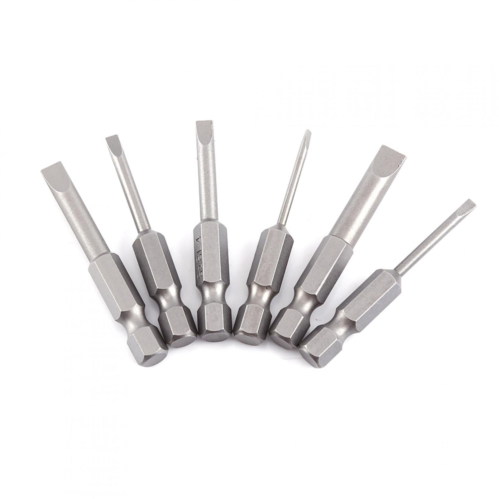 YLSHRF 6pcs 50mm 2.0-6.0mm 0.25 Hex Shank S2 Alloy Flat Head Magnetic ...