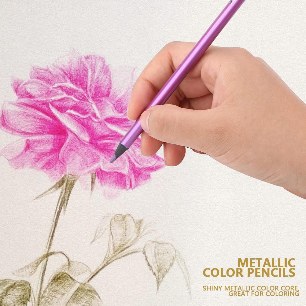 YLSHRF Metallic Color Pencils,12 Colors Metallic Pencils Non-toxic ...