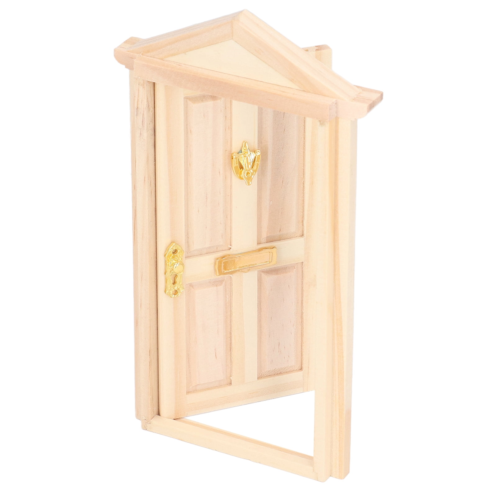 YLSHRF Mini Wooden Door 1:12 Miniature Scene Birch Material Spire ...